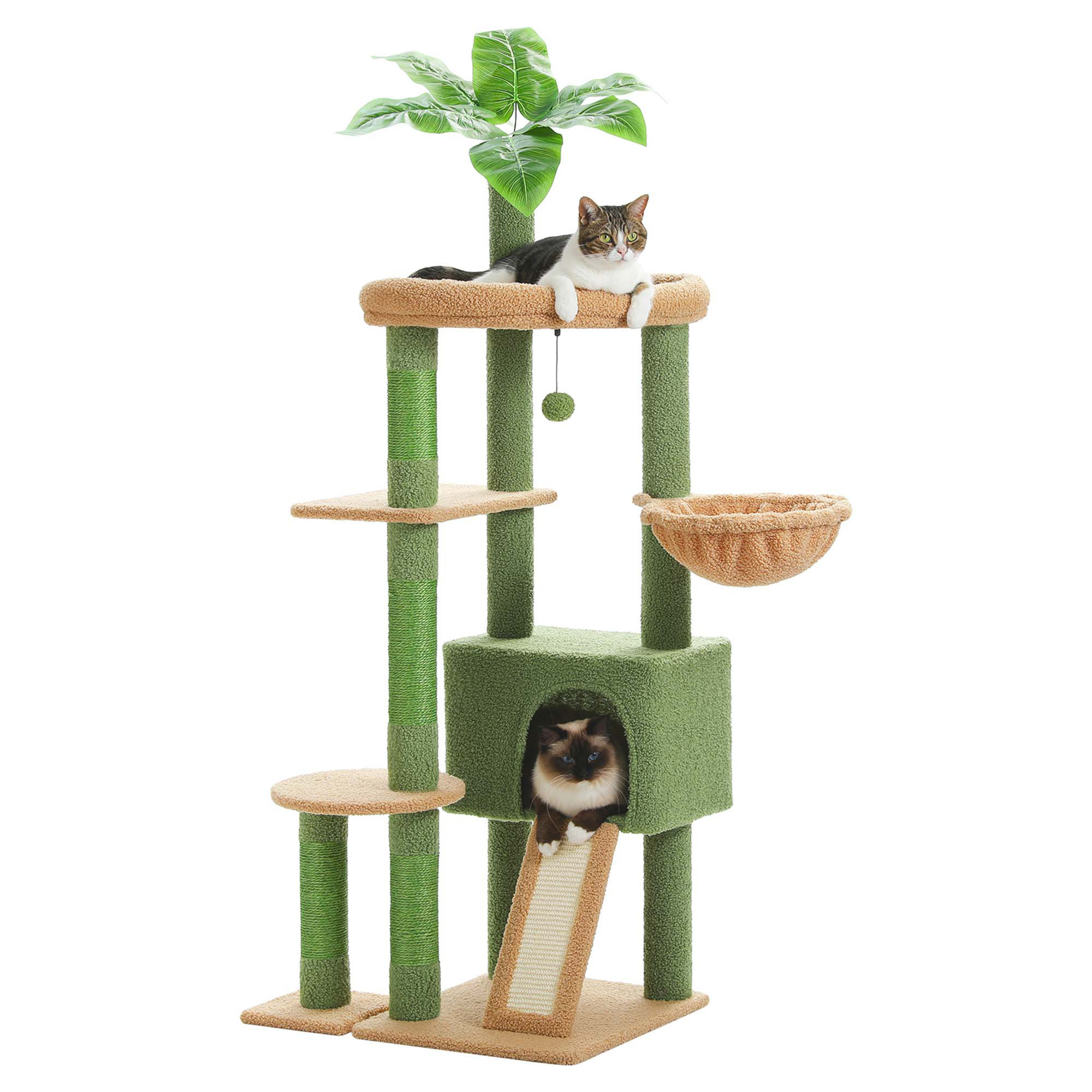 Latitude Run® 53" Indoor Multi-Level Sturdy Cat Tree With Large Condo ...
