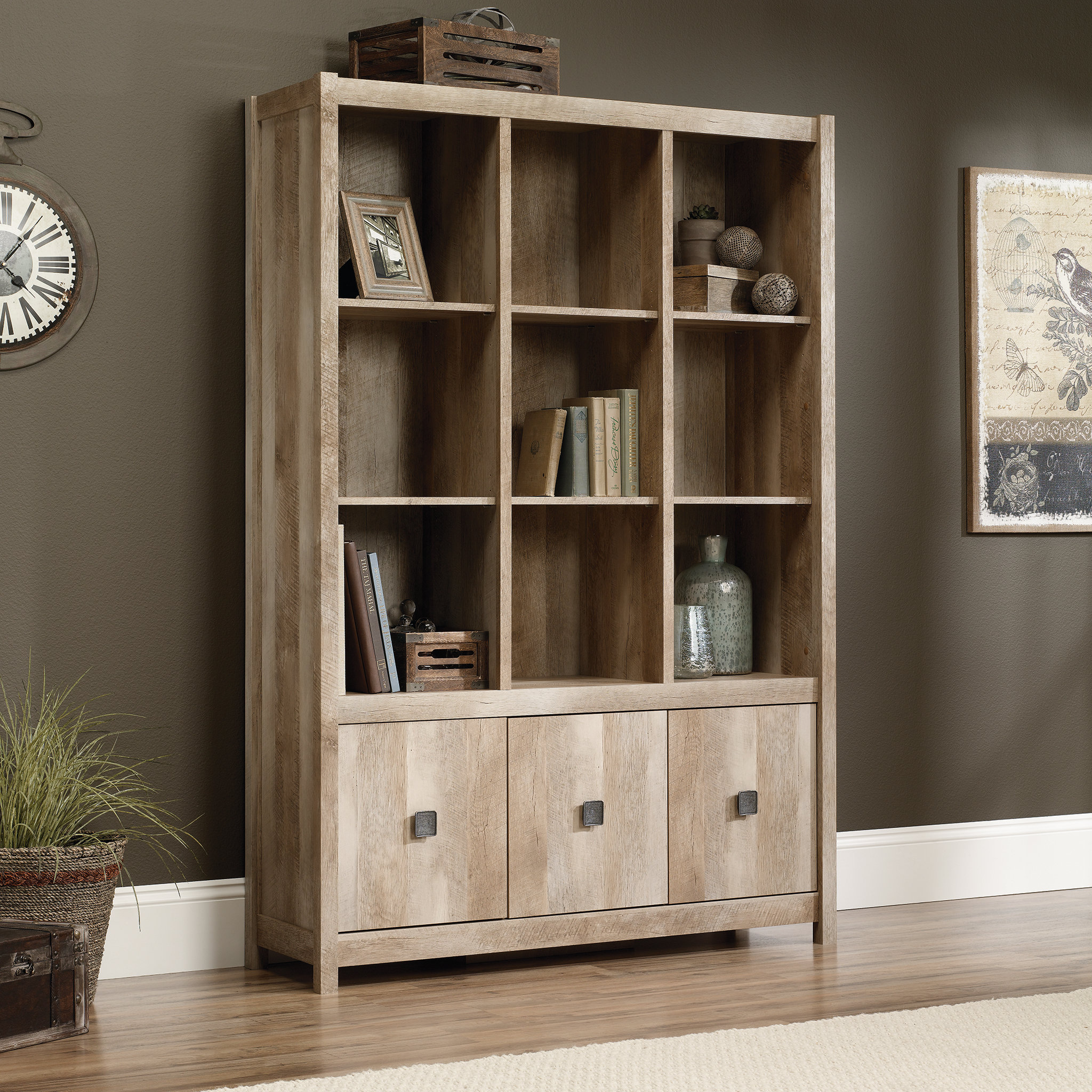 Red Barrel Studio® Landan Office Or Livg Room Storage Wall Unit In ...