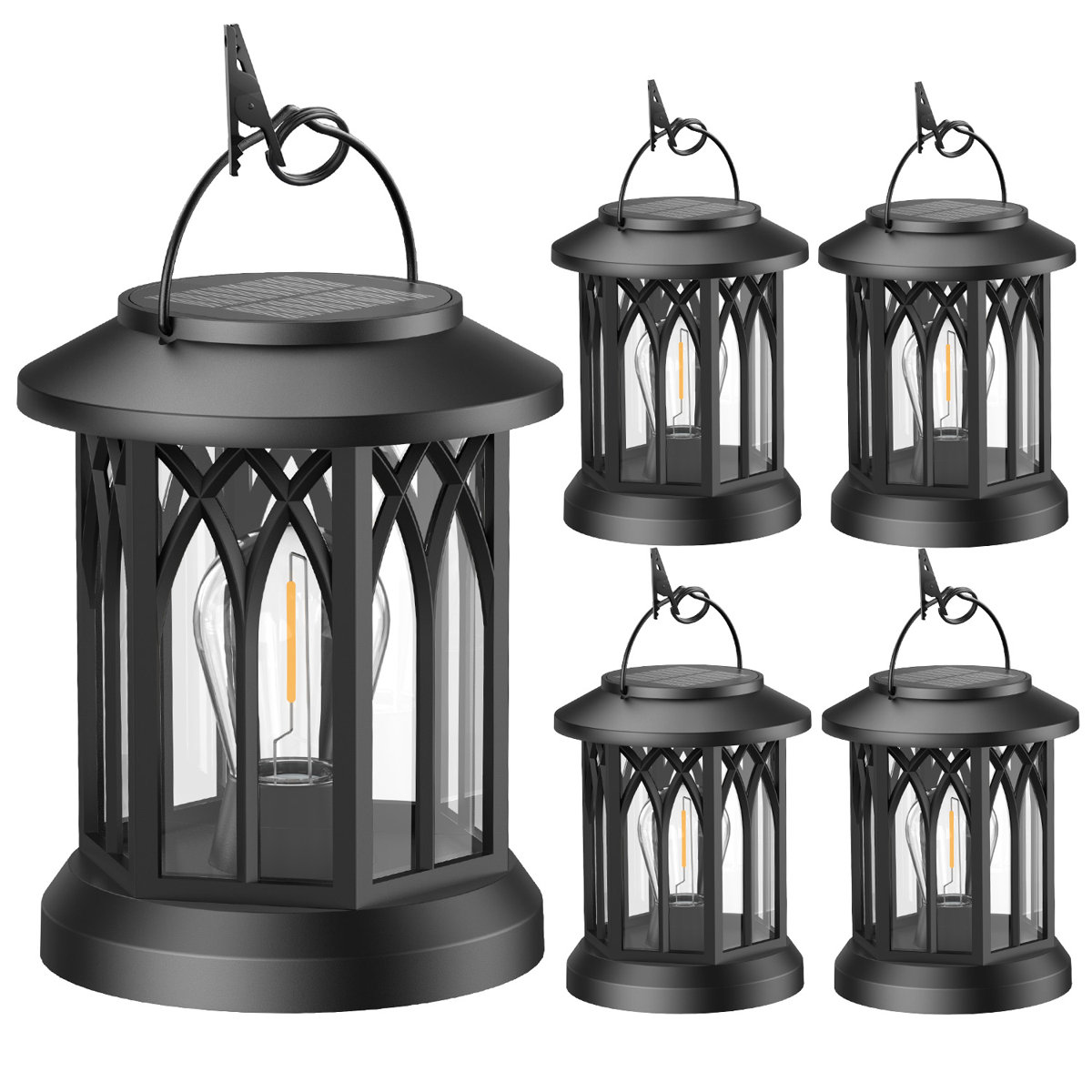 KOOPER Solar Lanterns Outdoor Waterproof, Upgraded Bright Solar Lantern ...