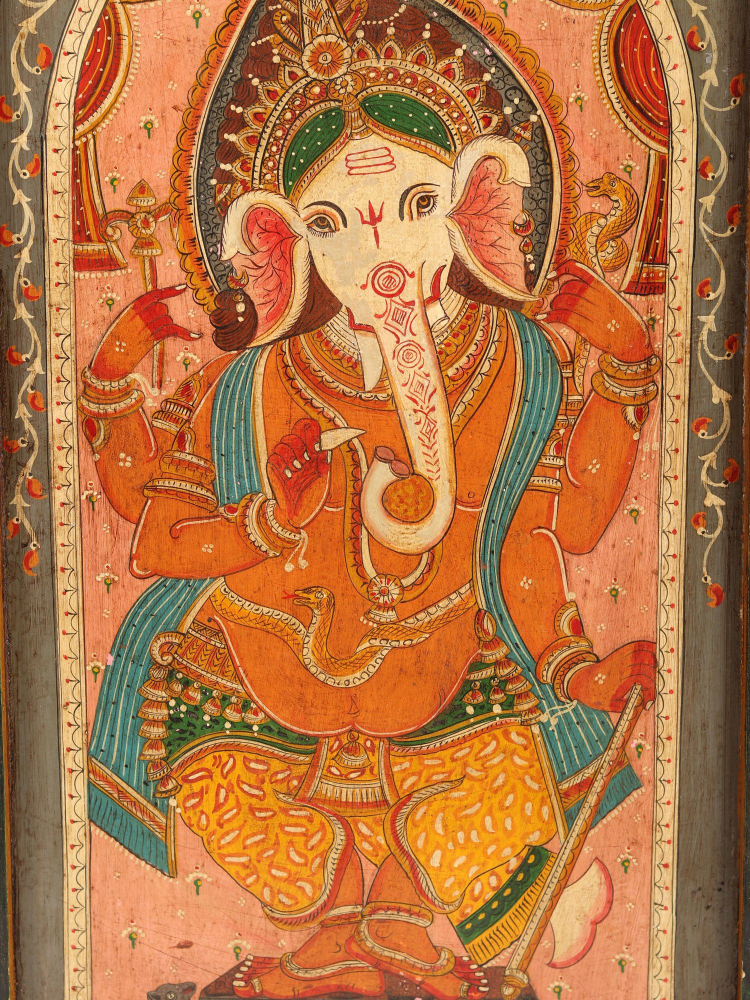 Exotic India Hand Painted Lord Ganesha Wooden Panel | Wayfair