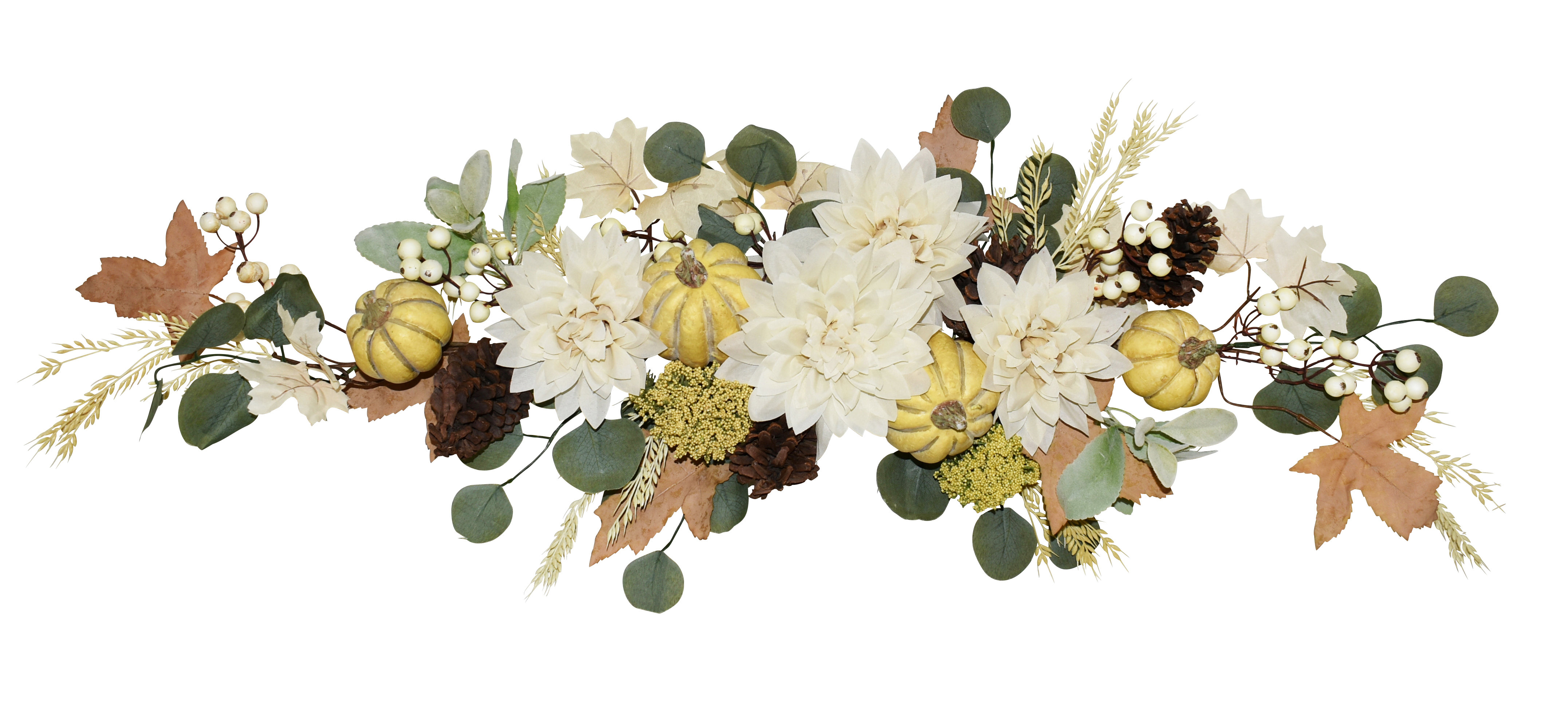 Primrue 32" White Dahlia Swag | Wayfair