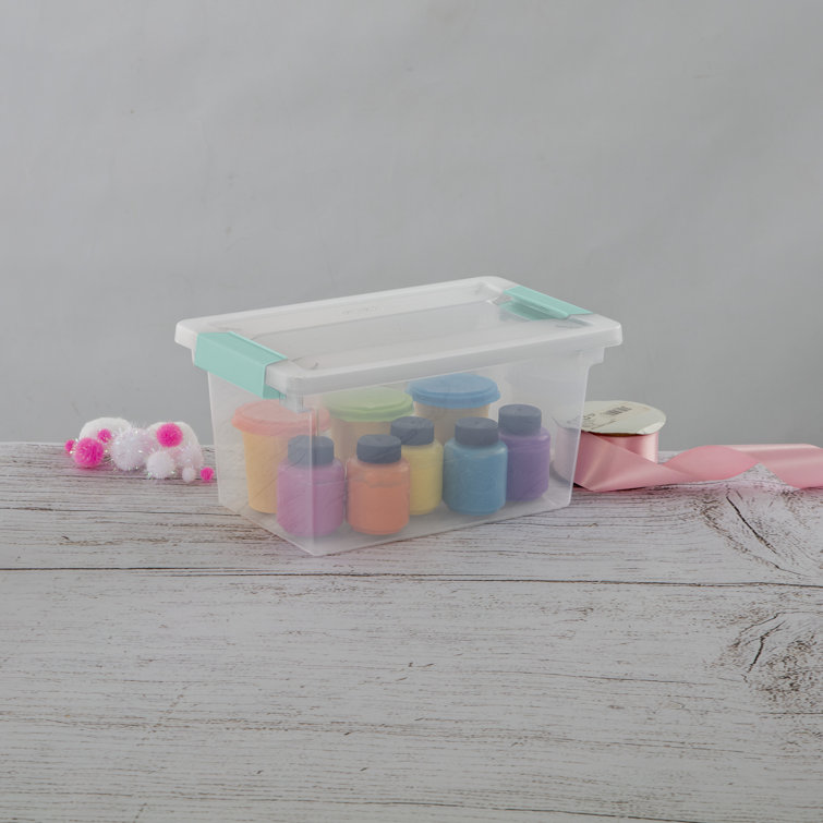 Sterilite Medium Clip Box, Stackable Small Storage Latch Lid Bin ...