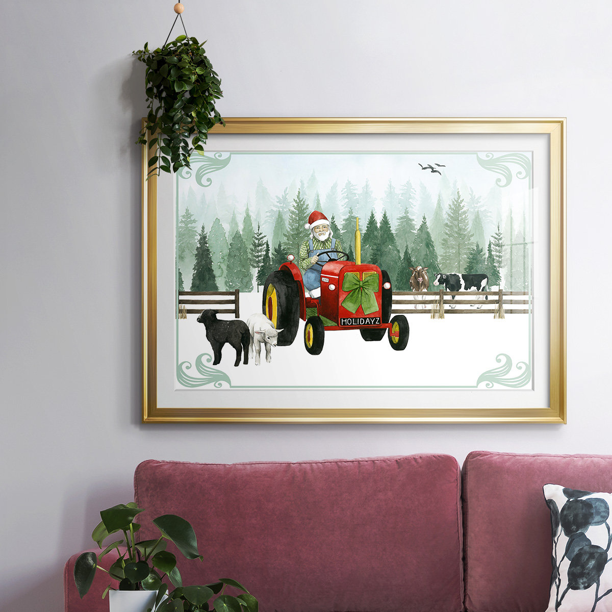 The Holiday Aisle® Country Santa Collection A Framed On Paper Print ...