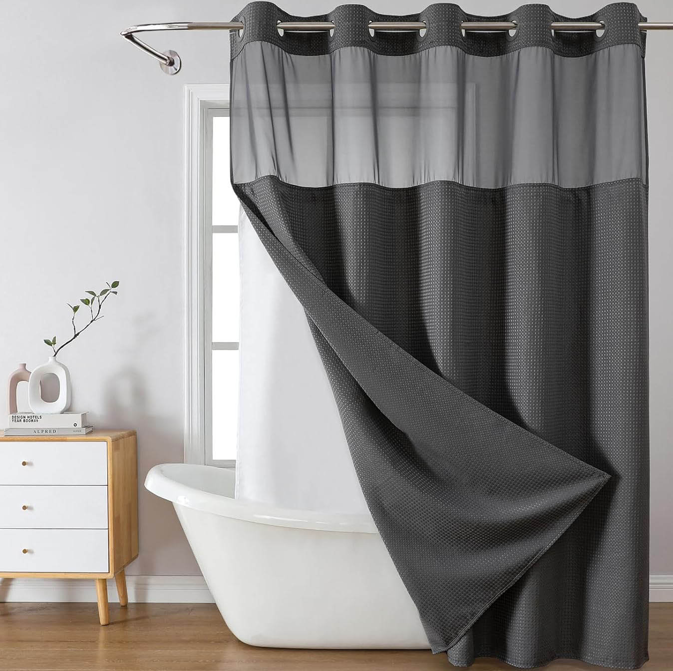 Latitude Run® Ensemble de rideau de douche No Hook Waffle - Wayfair Canada