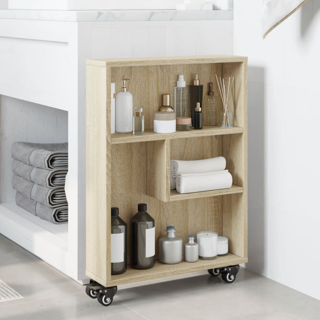 vidaXL Narrow Storage Cart Engineered Wood 18.9 x 5.1 x 26.8 in | Wayfair