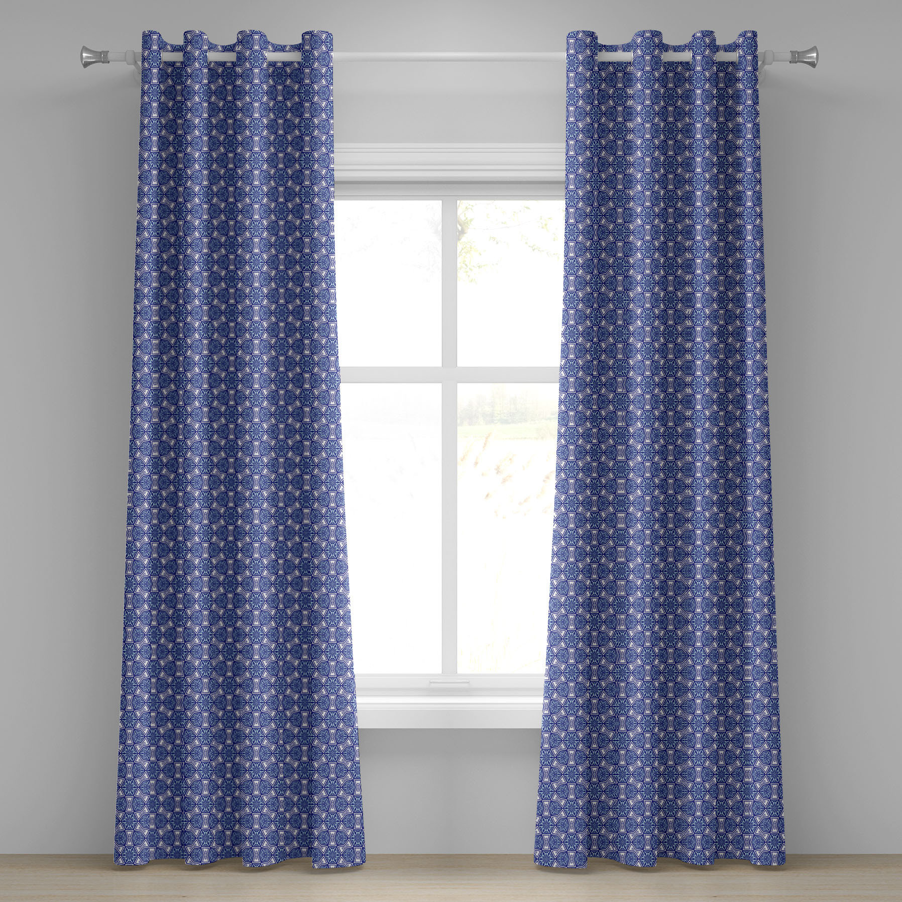 Dakota Fields Turkish Pattern Grommet Curtain Decorative 2-Panel Window ...