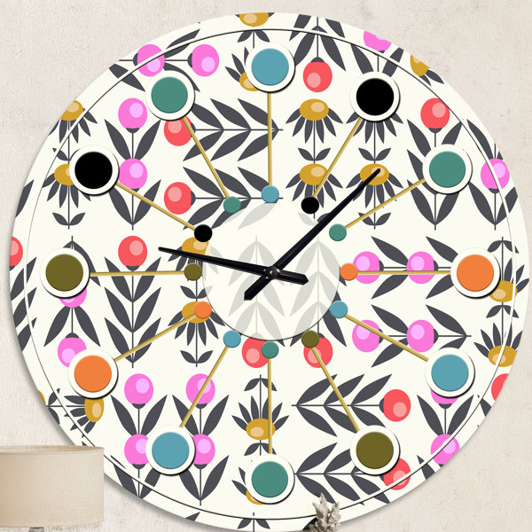 East Urban Home Retro Abstract Floral Design XI - Mid-Century Modern ...