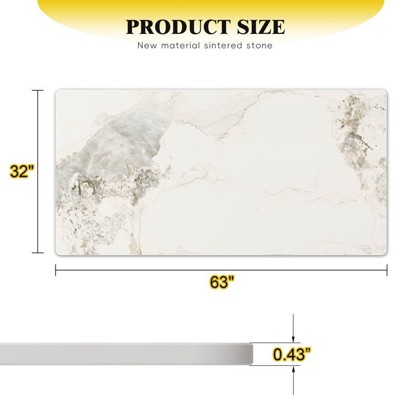 RELEYU 32'' L x 63'' W Rectangular Beveled Edge Table Top | Wayfair