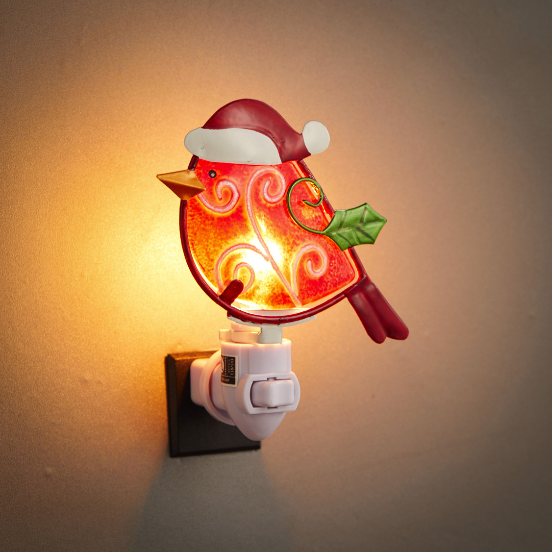 Evergreen Enterprises, Inc Glass Santa Cardinal Night Light | Wayfair