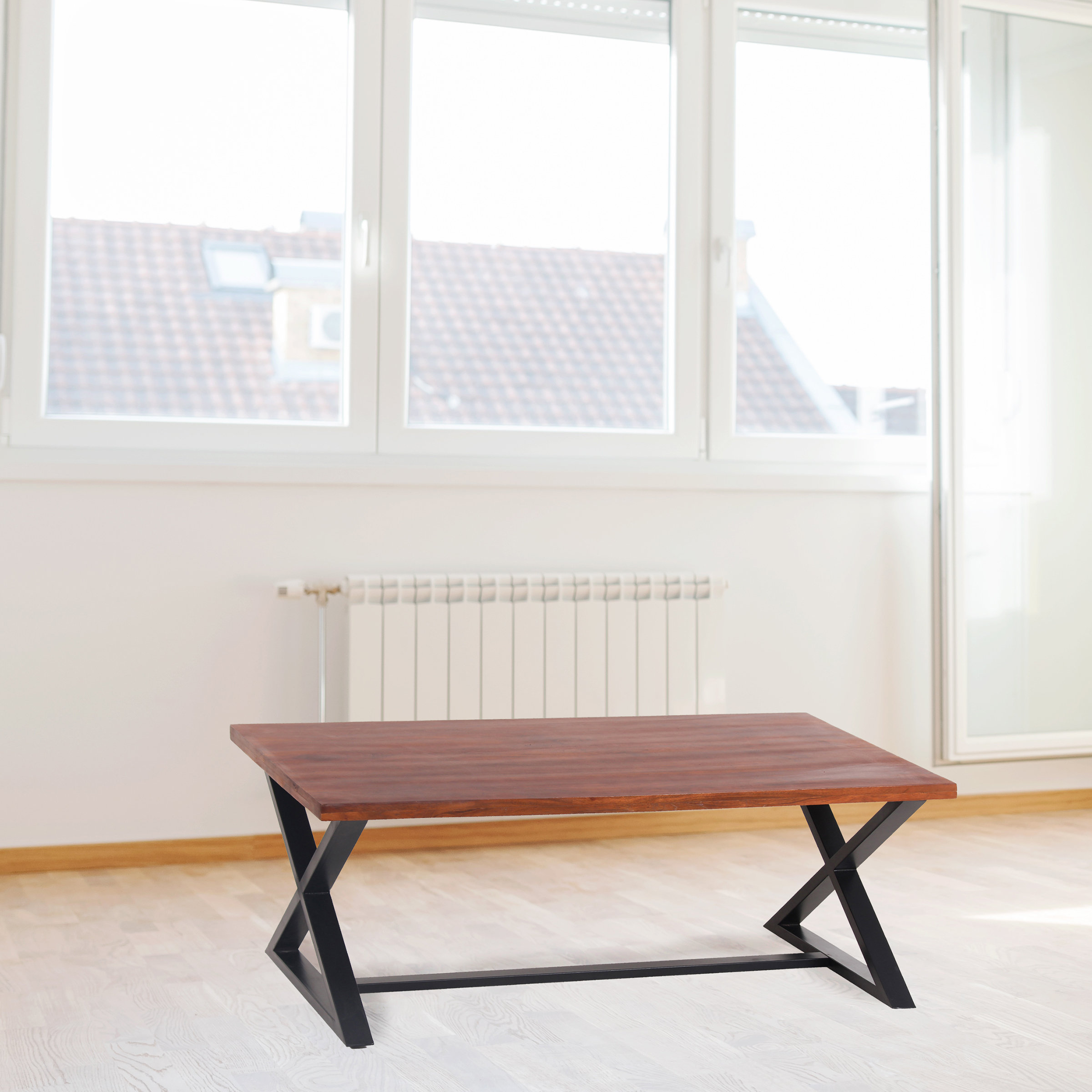 AmeriHome Acacia Cross Leg Coffee Table | Wayfair