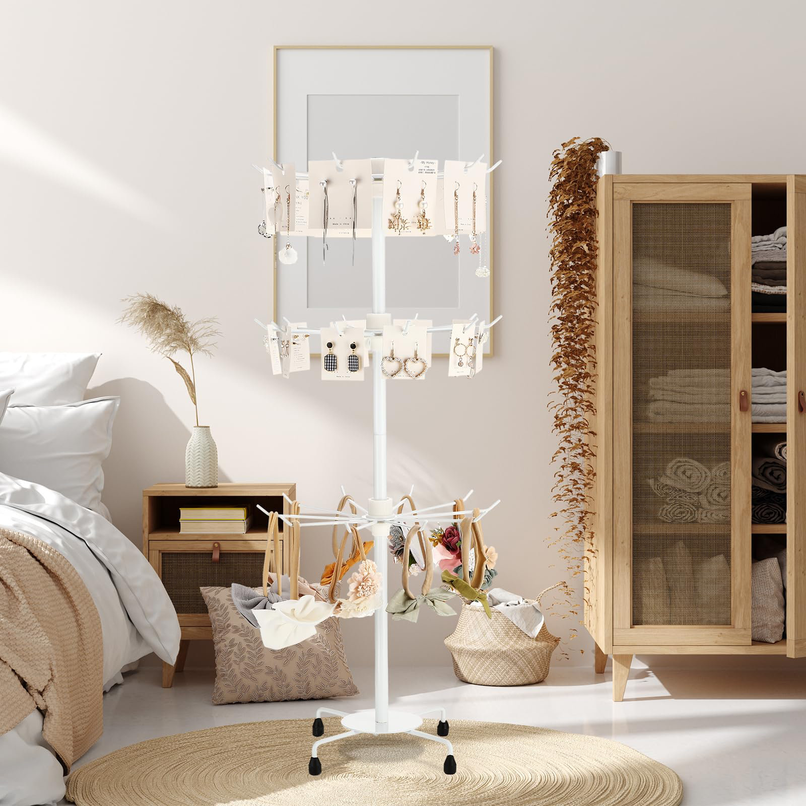 Rebrilliant 3-Tier 360° Rotating Jewellery Display Stand With 30 Hooks ...