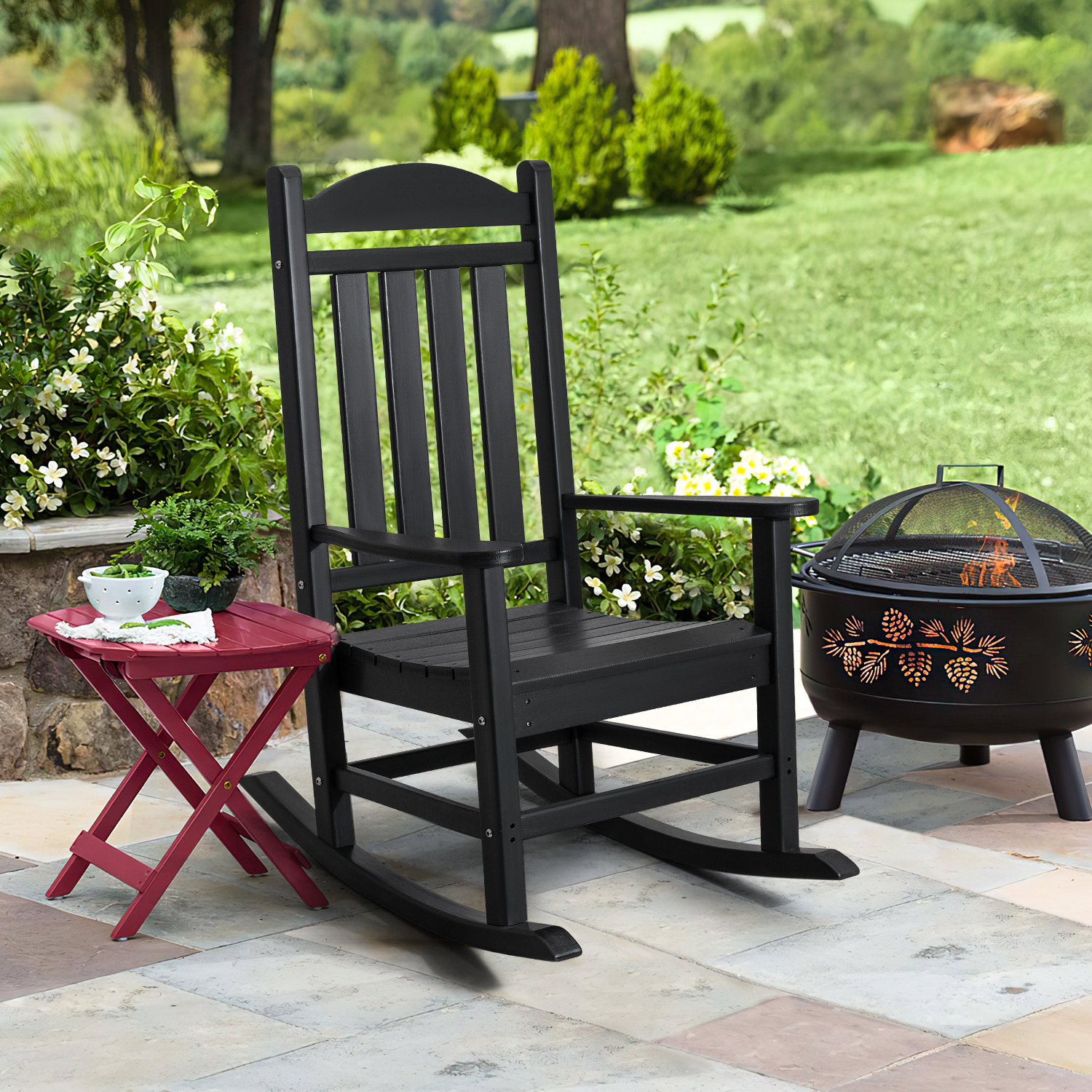 Lark Manor™ Danvers Outdoor HDPE Rocking Chair & Reviews | Wayfair