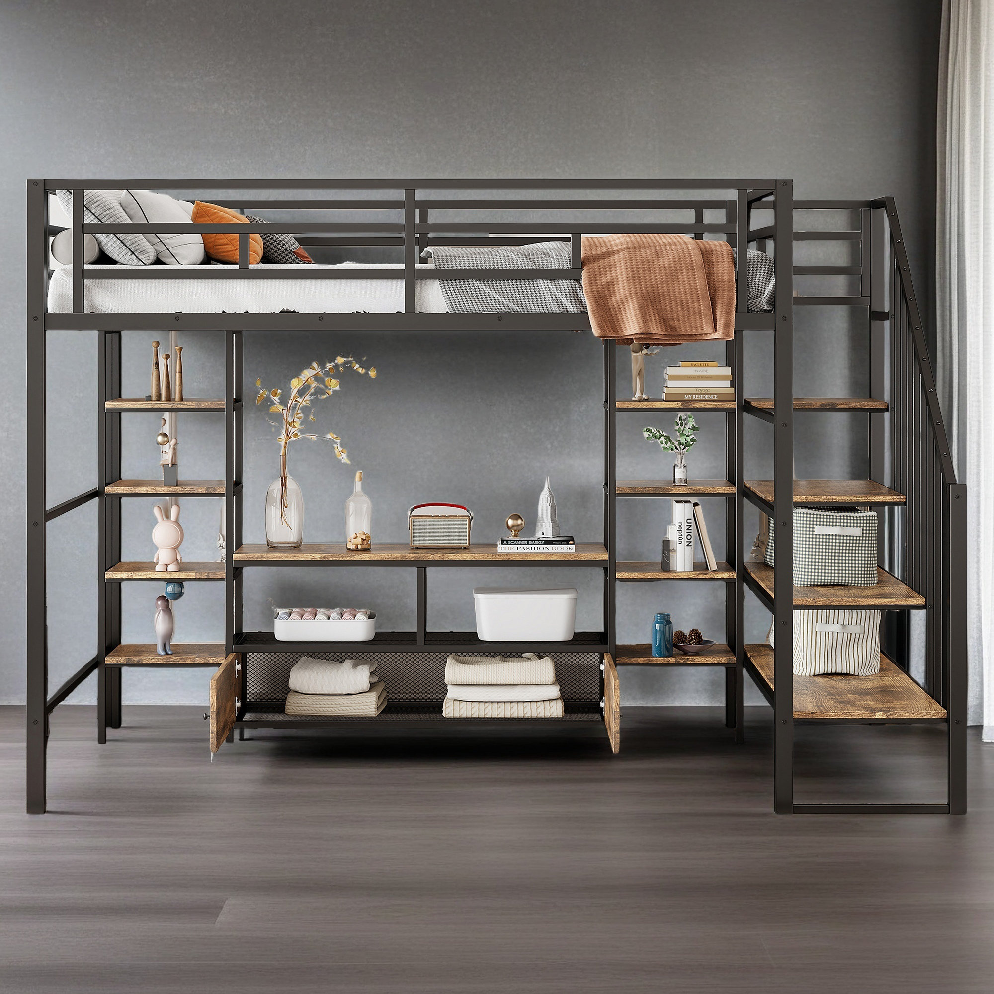 Mason & Marbles Lit mezzanine double en métal - Wayfair Canada