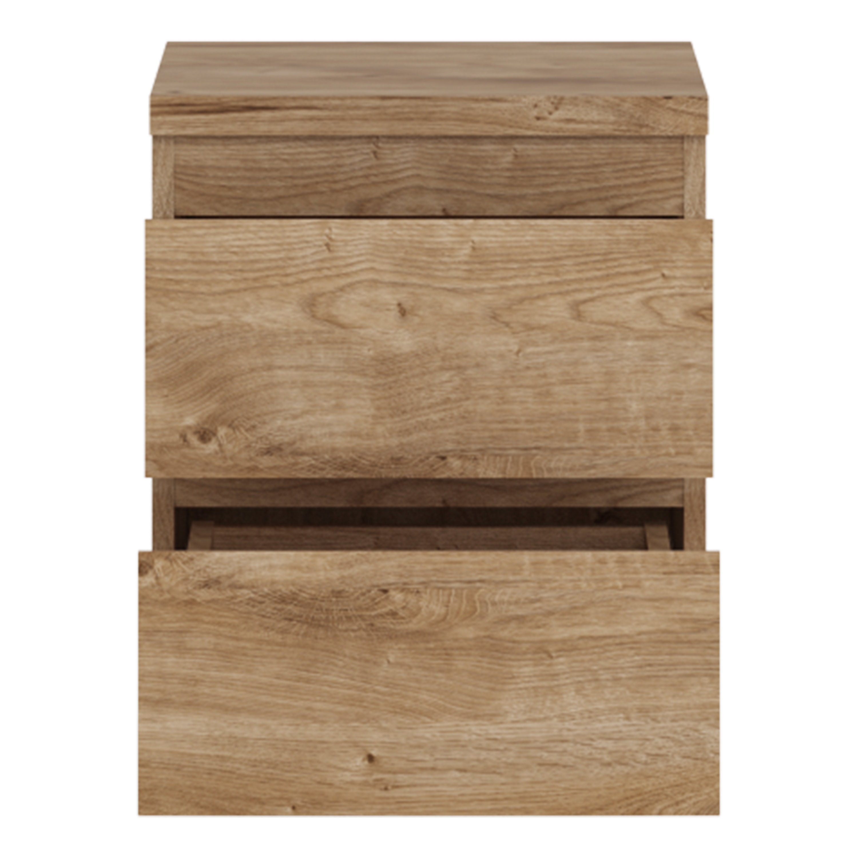 17 Stories Styler Bedside Cabinet 2 Drawer In Golden Ribbeck Oak ...