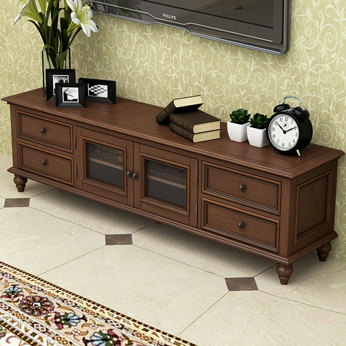 Darby Home Co Aldarcy Nut-brown Solid Wood TV Stands | Wayfair