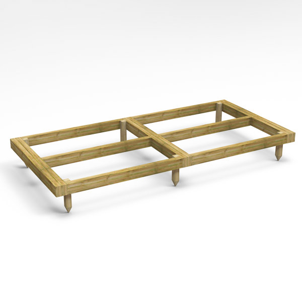POWER 4 ft. W x 8 ft. D Power Pressure Treated Timber Shed Base Kit ...
