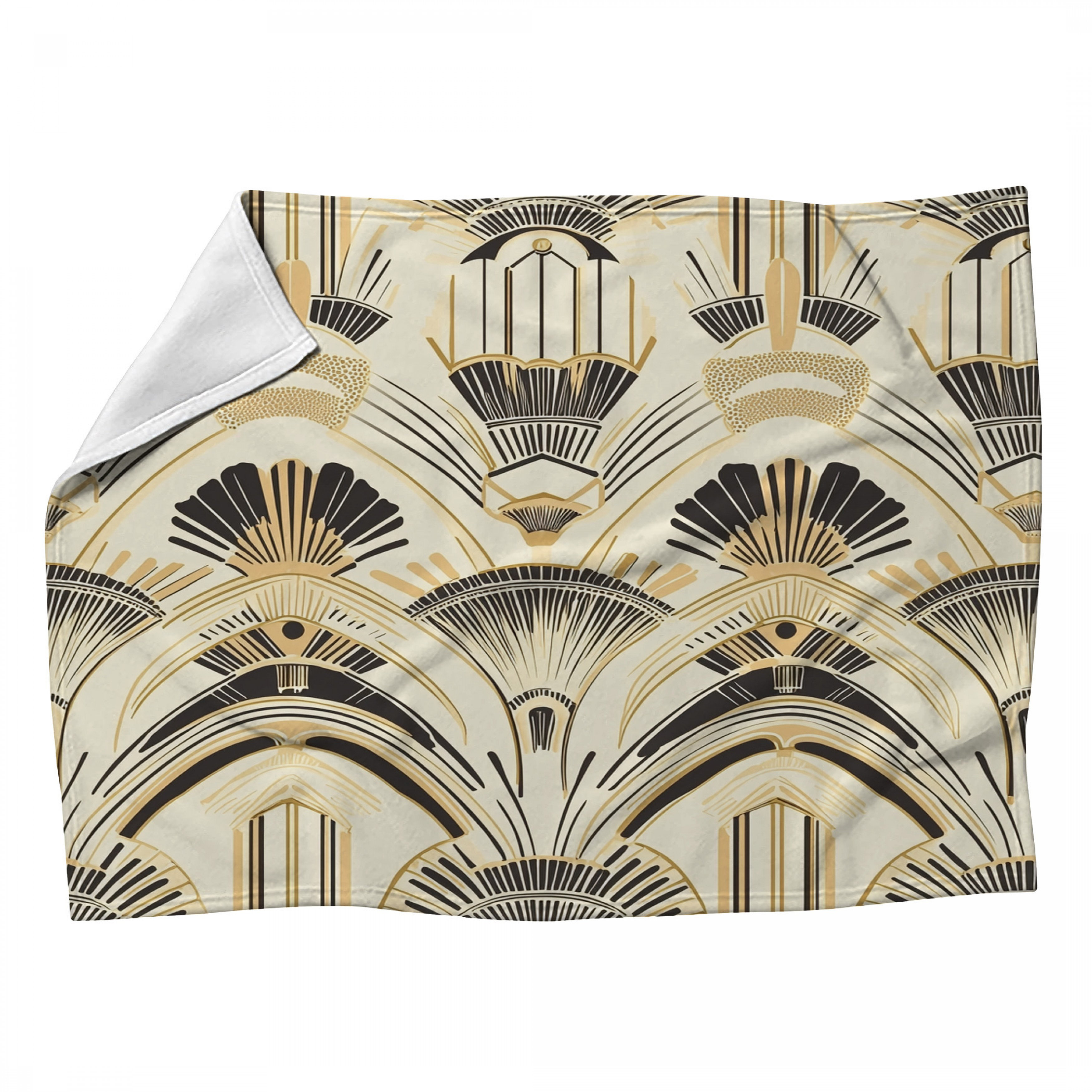 VisionDecor Art Deco Fan Fleece Throw Blanket - Geometric Throws for ...