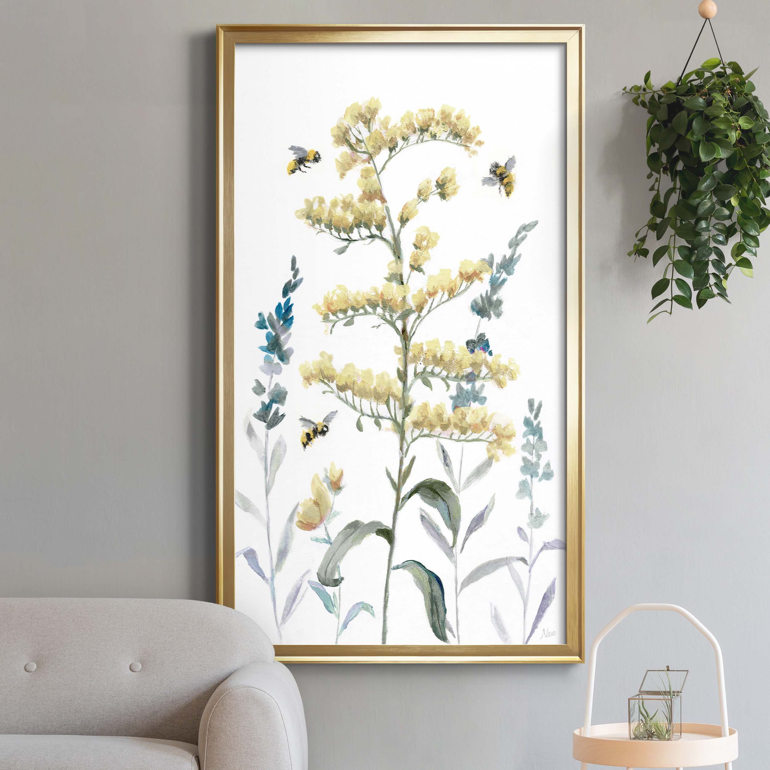 August Grove® Bumble Bee Garden I - Picture Frame Painting on Canvas ...