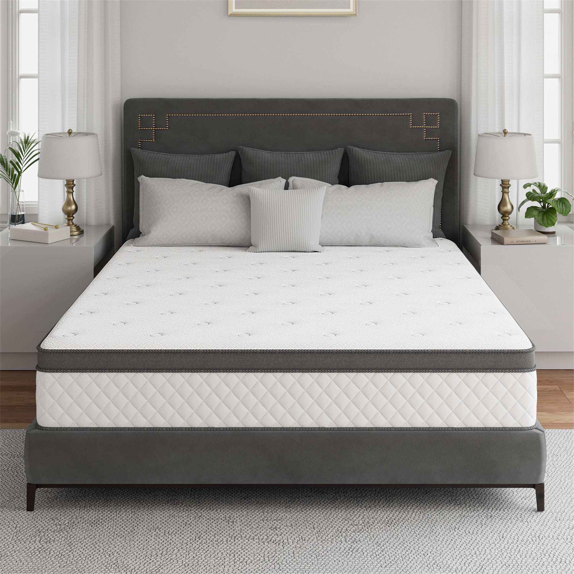 Alwyn Home 8"/10"/12" Medium Hybrid Mattress in a box With Certipur-US ...