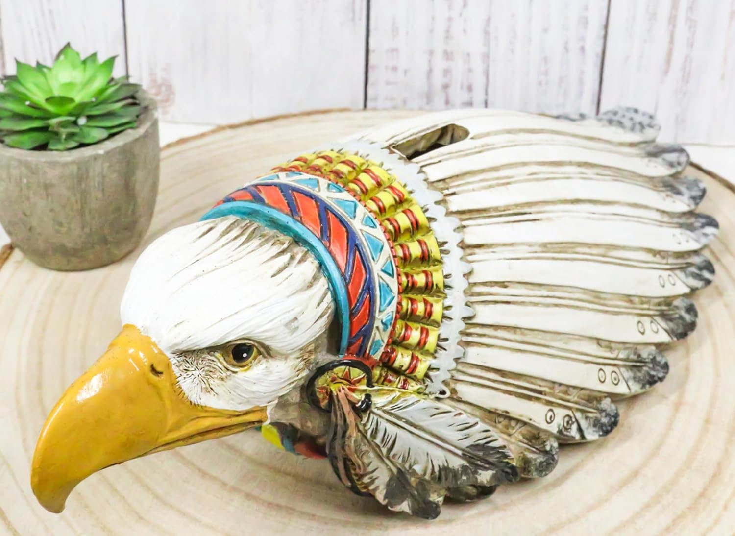 Bungalow Rose Native Spirit Bald Eagle With Indian Chief Headdress ...