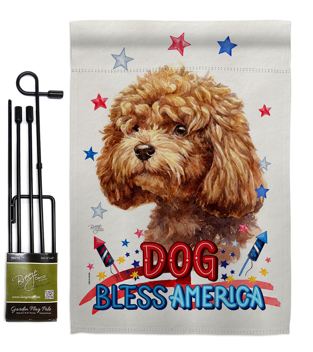 Breeze Decor Patriotic Poodle Garden Flag Set Dog Animals 13 X18.5 ...