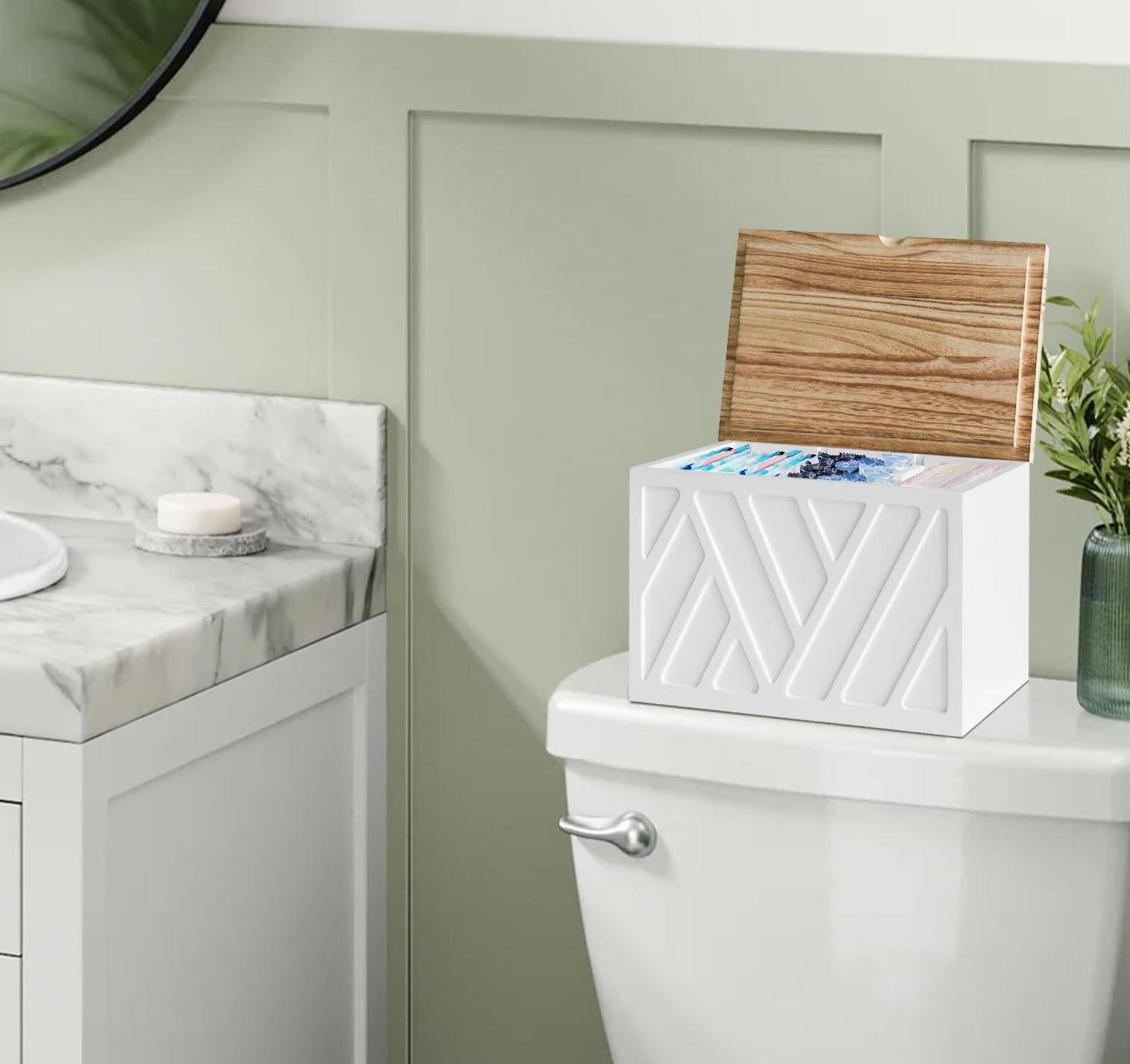 Gracie Oaks Tampon Holder For Bathroom Decor, Feminine Product ...