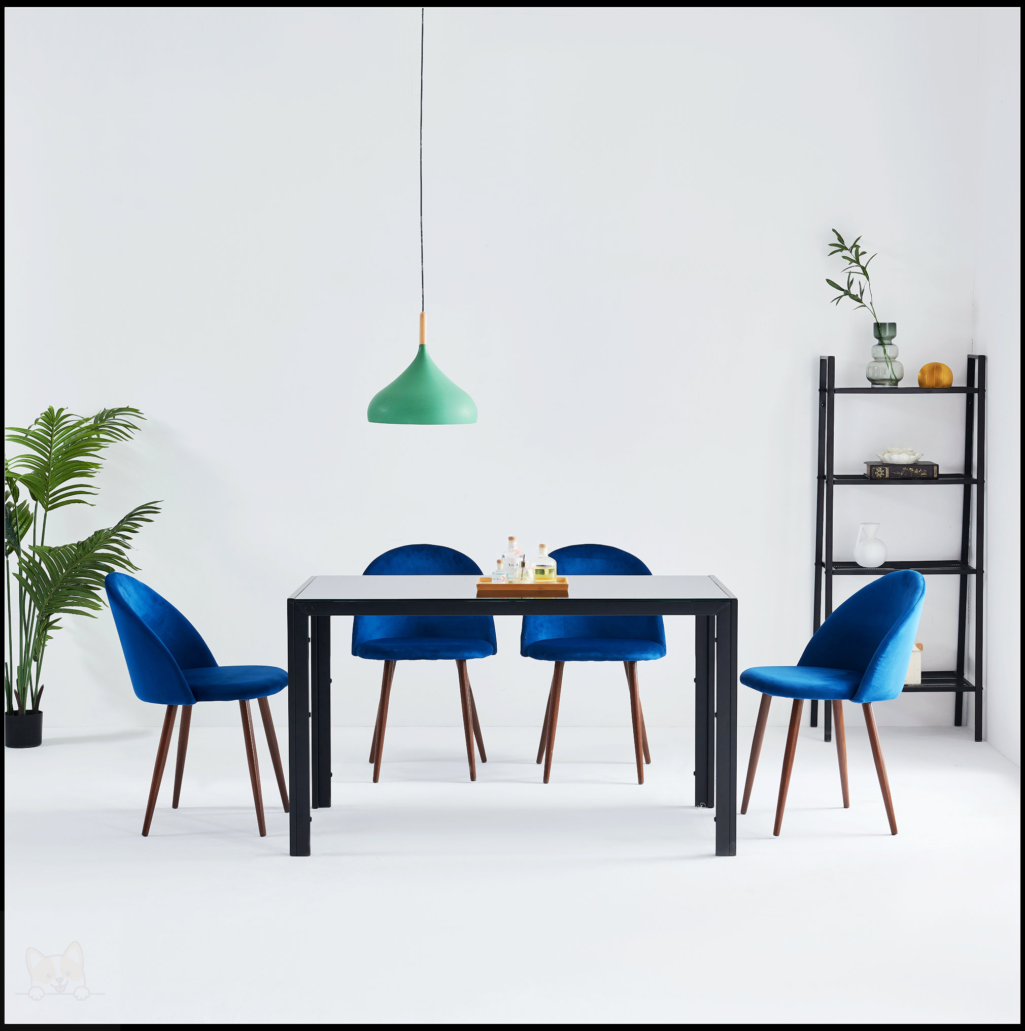 Corrigan Studio® Design 5 Piece Dining Set For Glass Top Rectangular ...