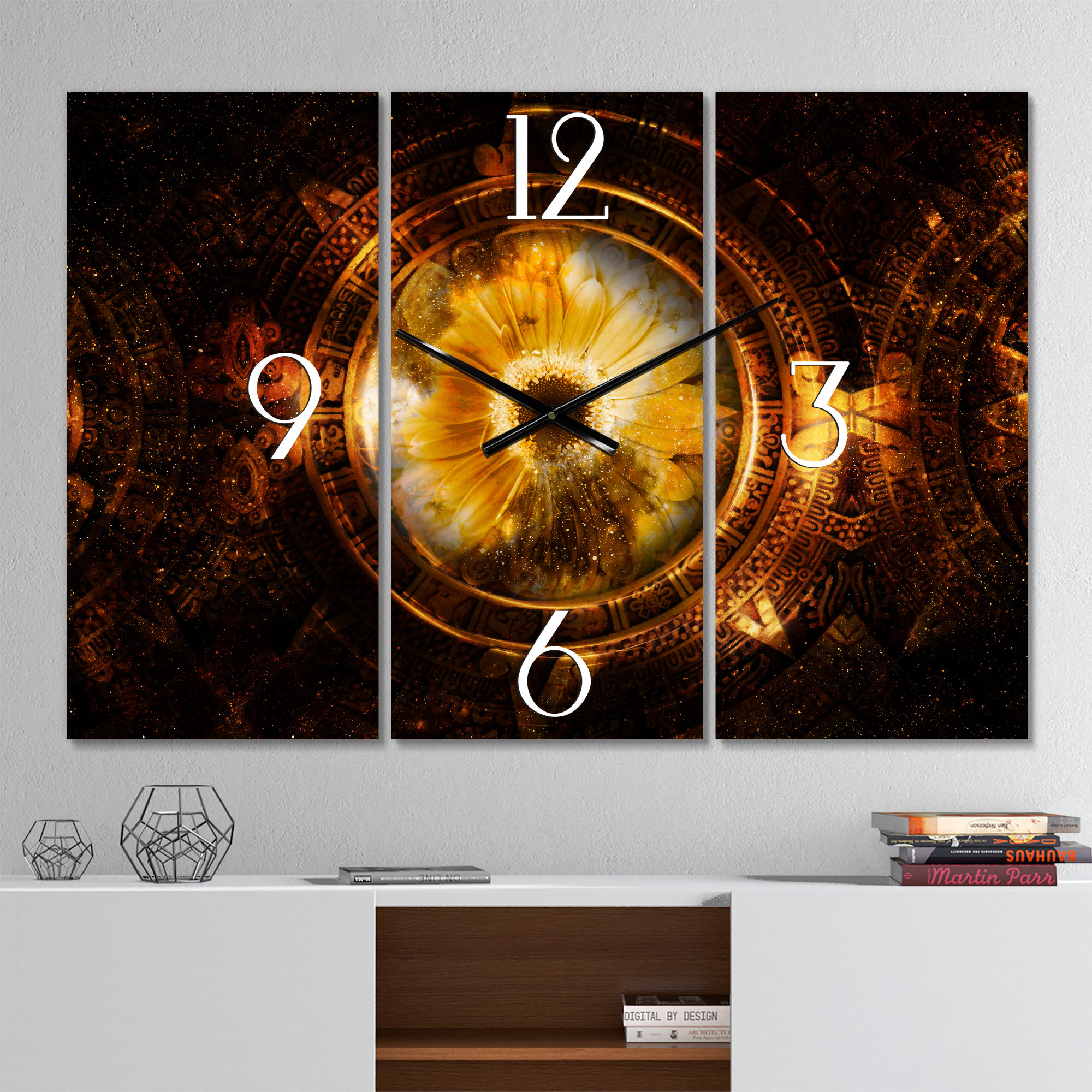 East Urban Home Ancient Mayan Calendar Collage - Modern wall clock ...