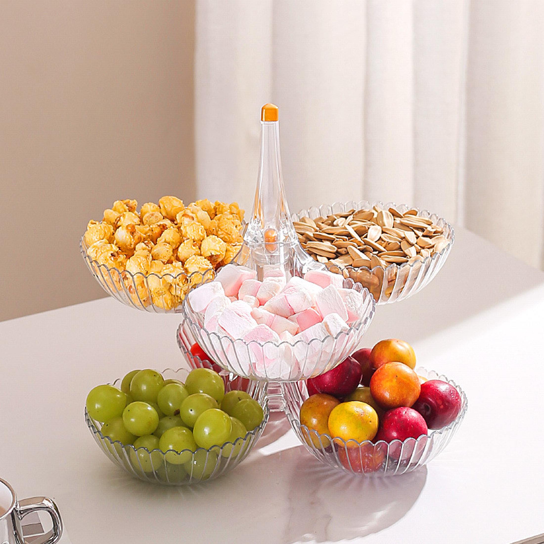 Ebern Designs 2-Tier Fruit Bowl For Kitchen Counter Stacked | Wayfair