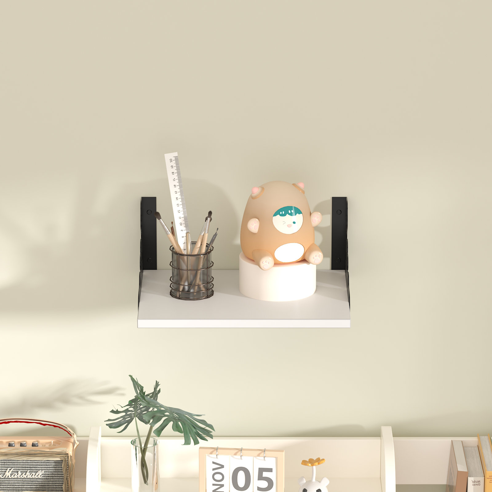 Williston Forge 2 Pcs Deep Floating Shelves,Wood Wall Storage Shelves ...