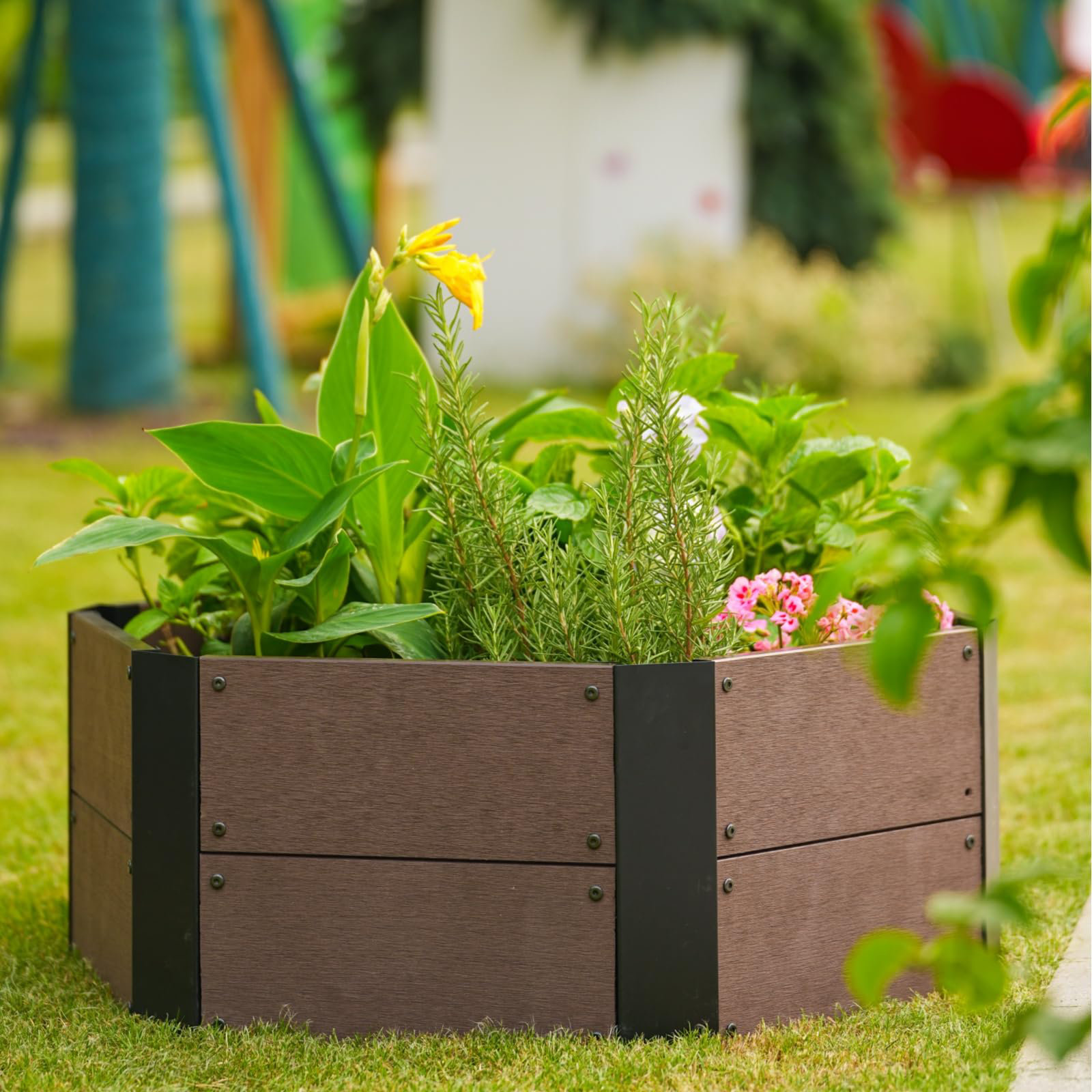 Dakota Fields PeakPursuit Hexagon Raised Garden Bed Kit (6-Panel), Wood ...