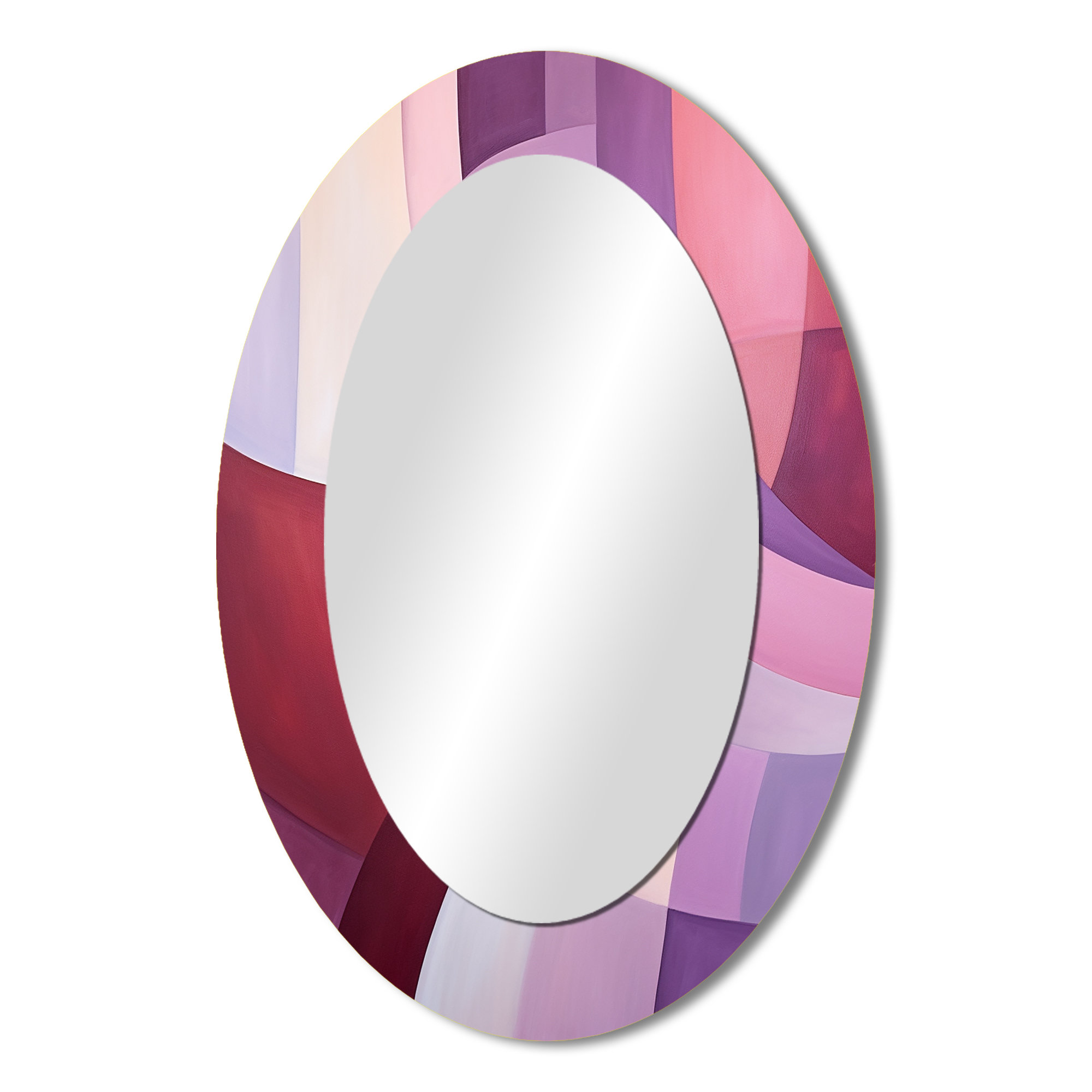 George Oliver Mauve Motion Abstract Shapes I - Large Oval Wall Mirror ...