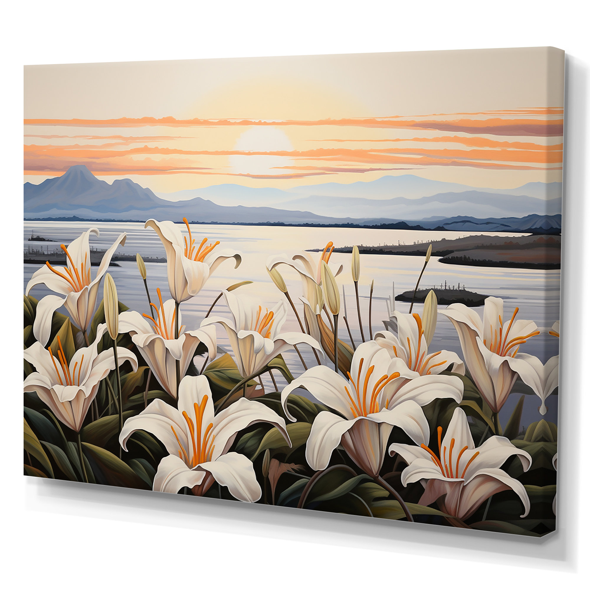 Millwood Pines Lilies Charm In Mountain Scenery - Lilies Canvas Art ...