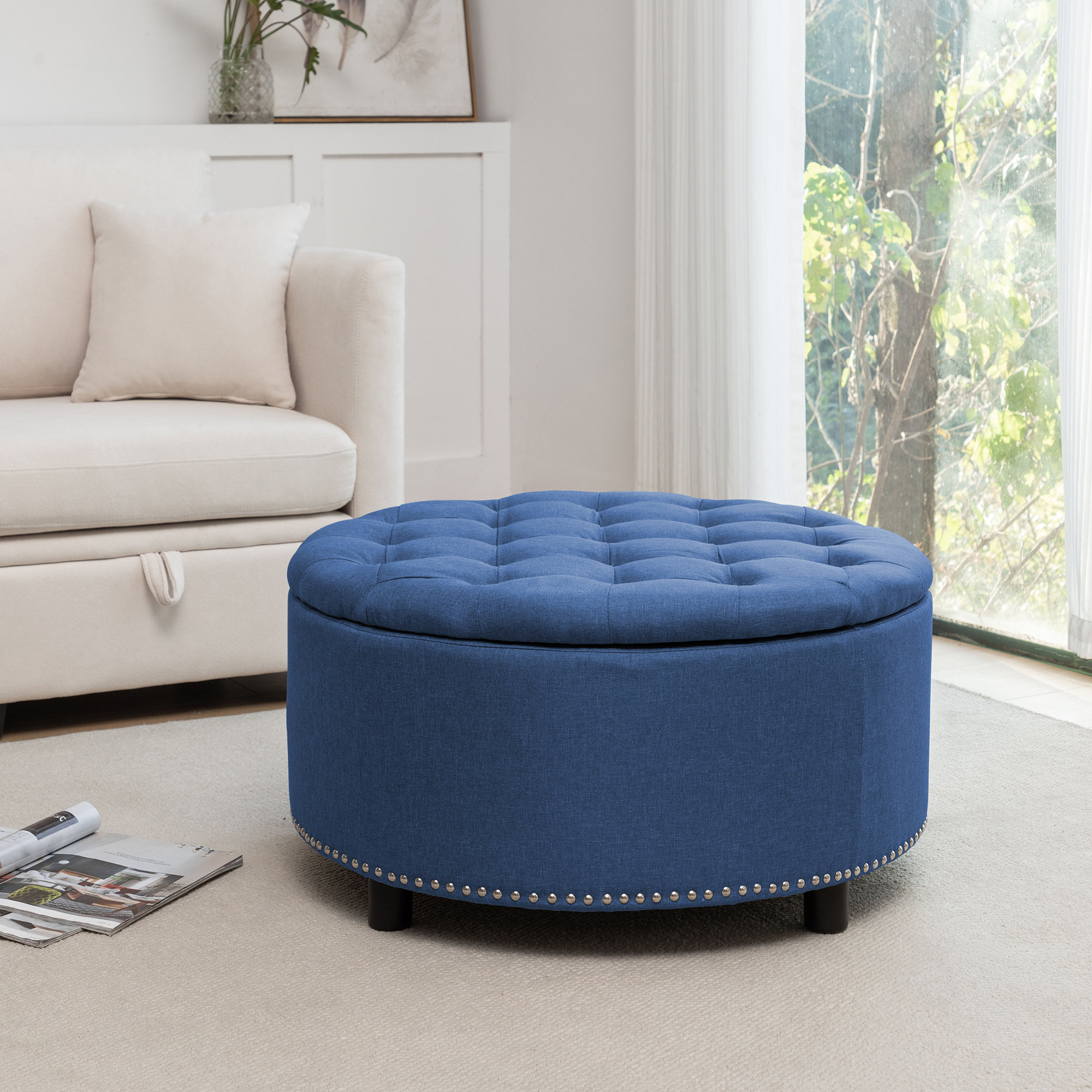 Wade Logan® Alessandro Fabric Upholstered Storage Ottoman & Reviews ...