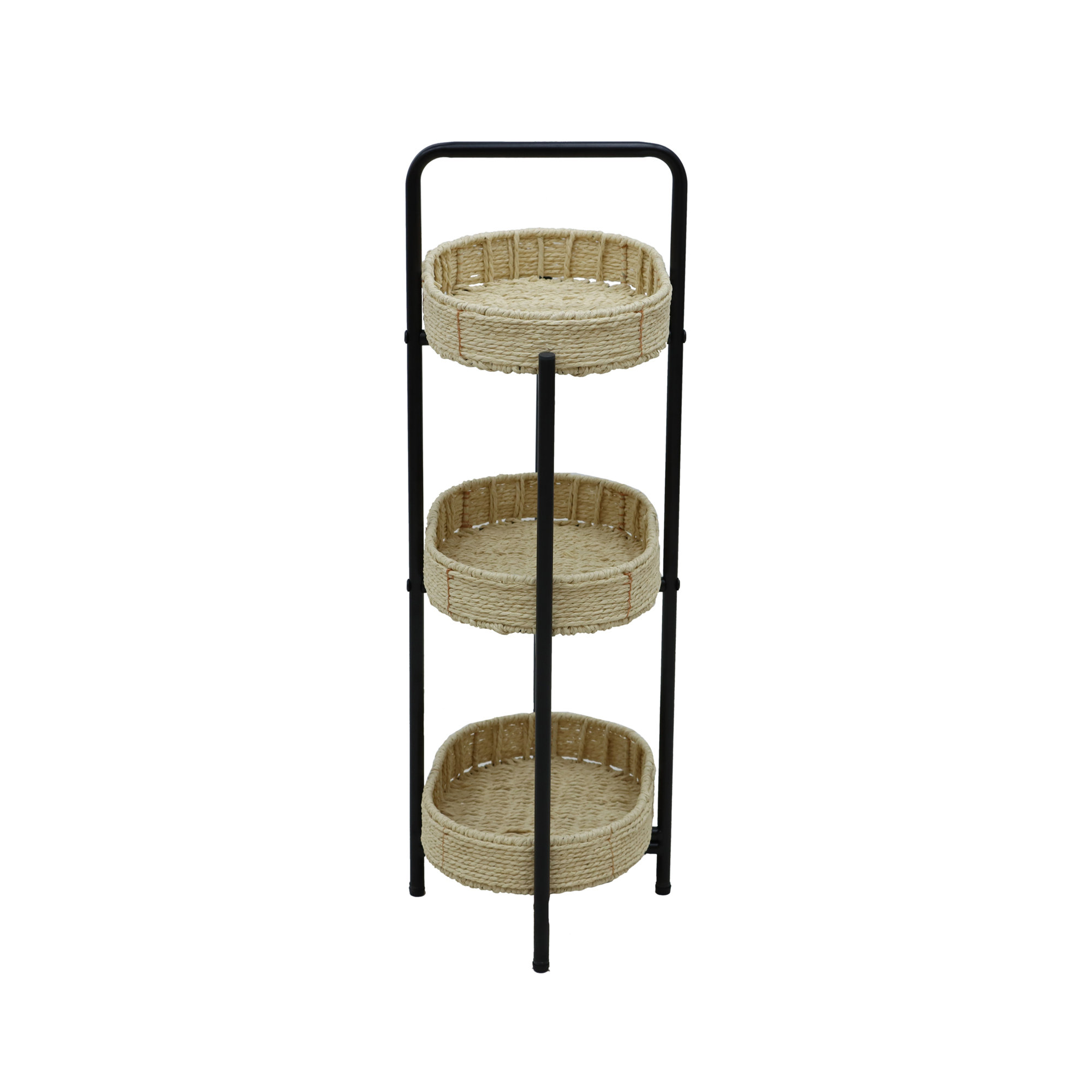 Dakota Fields 3 Tiers Tray Tables Paper Rope Woven Side Table | Wayfair