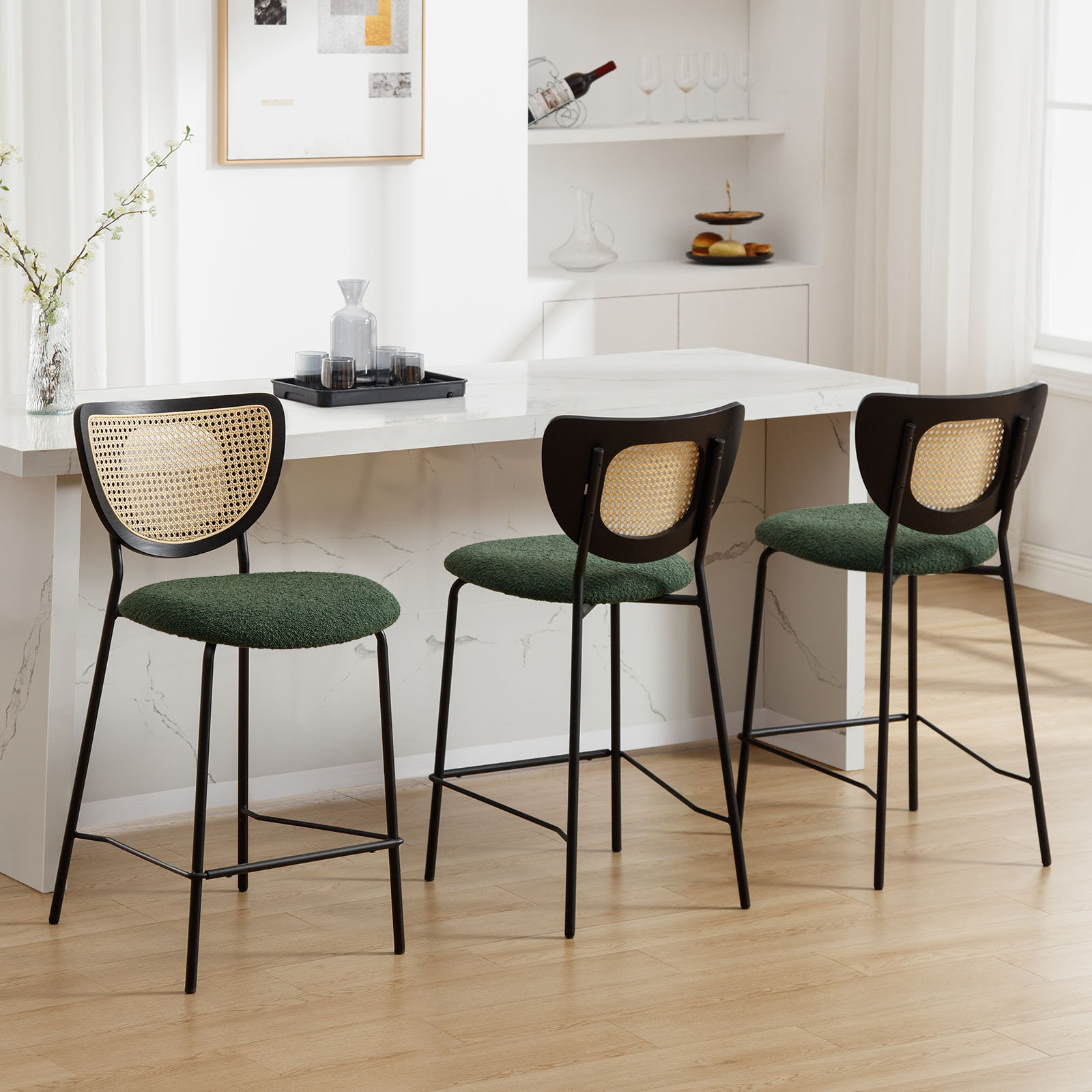 Bayou Breeze Upholstered Counter Height Stool | Wayfair