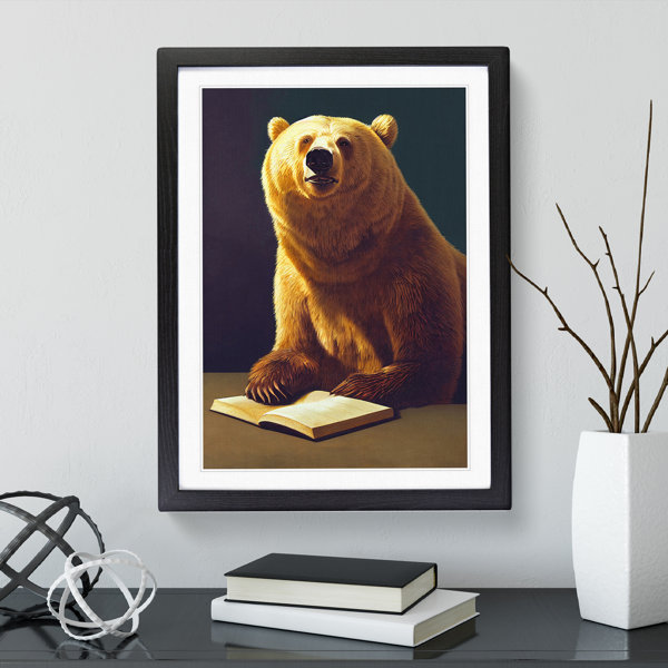 Happy Larry Bear Reading - Picture Frame Graphic Art | Wayfair.co.uk