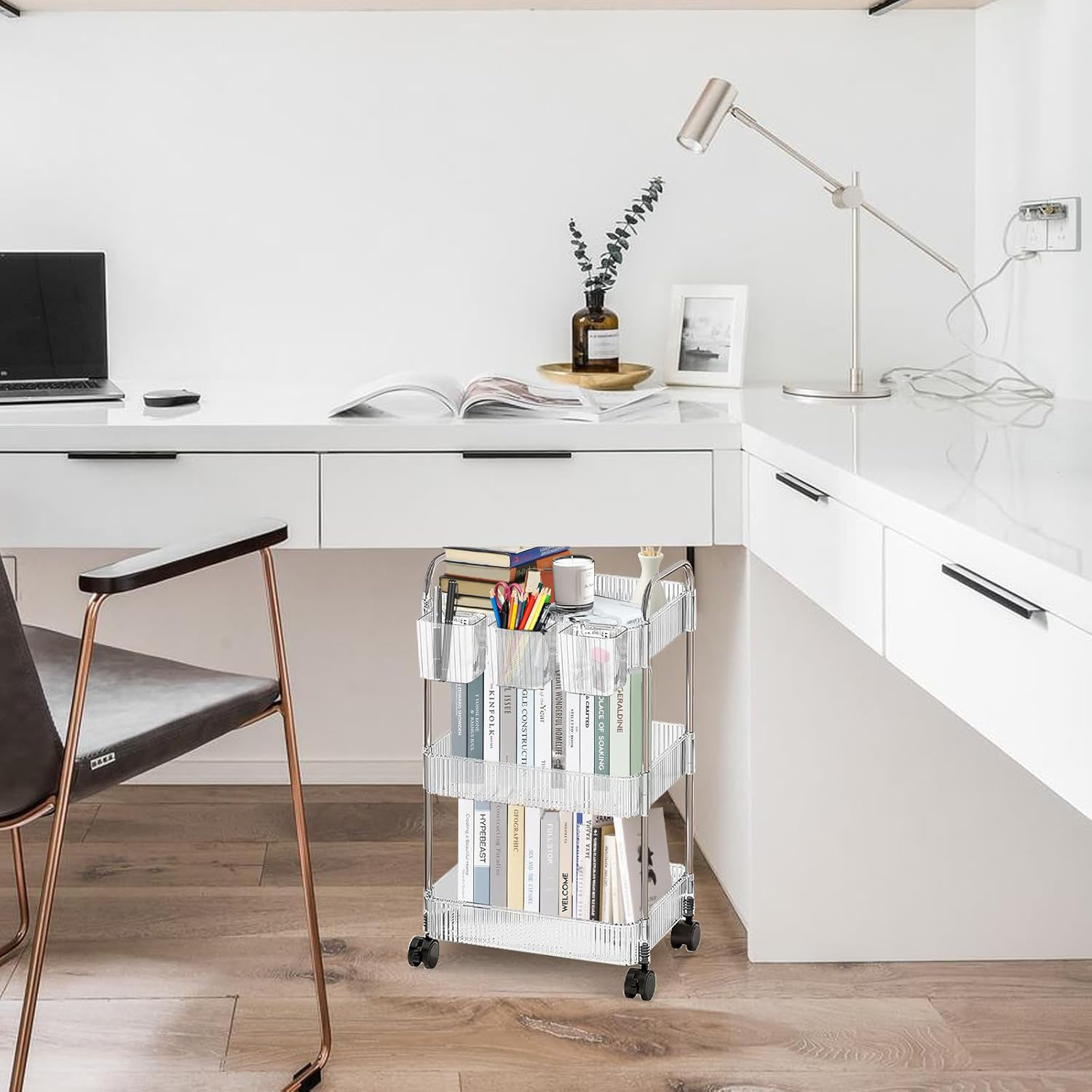 Rebrilliant Wine Rack And Glass Holders, Rolling Wine Cart For Kitchen ...