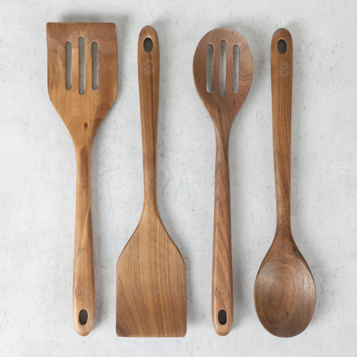 Martha Stewart Bainford 4-Piece Wooden Kitchen Tool Set - Olive ...