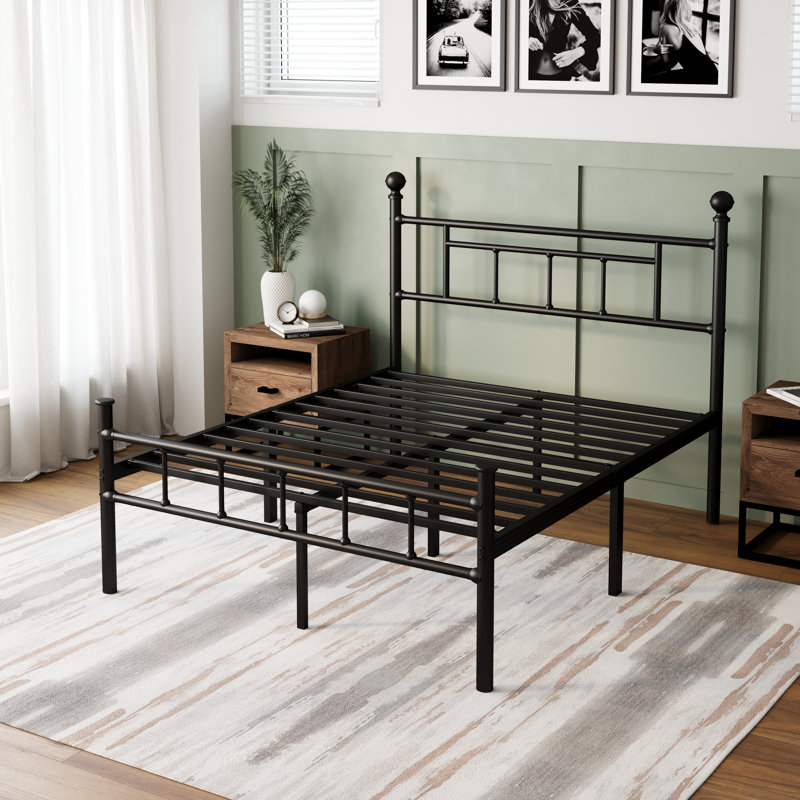 Charlton Home® 18" Platform Bed Frame,Heavy Duty Metal, No Box Spring ...