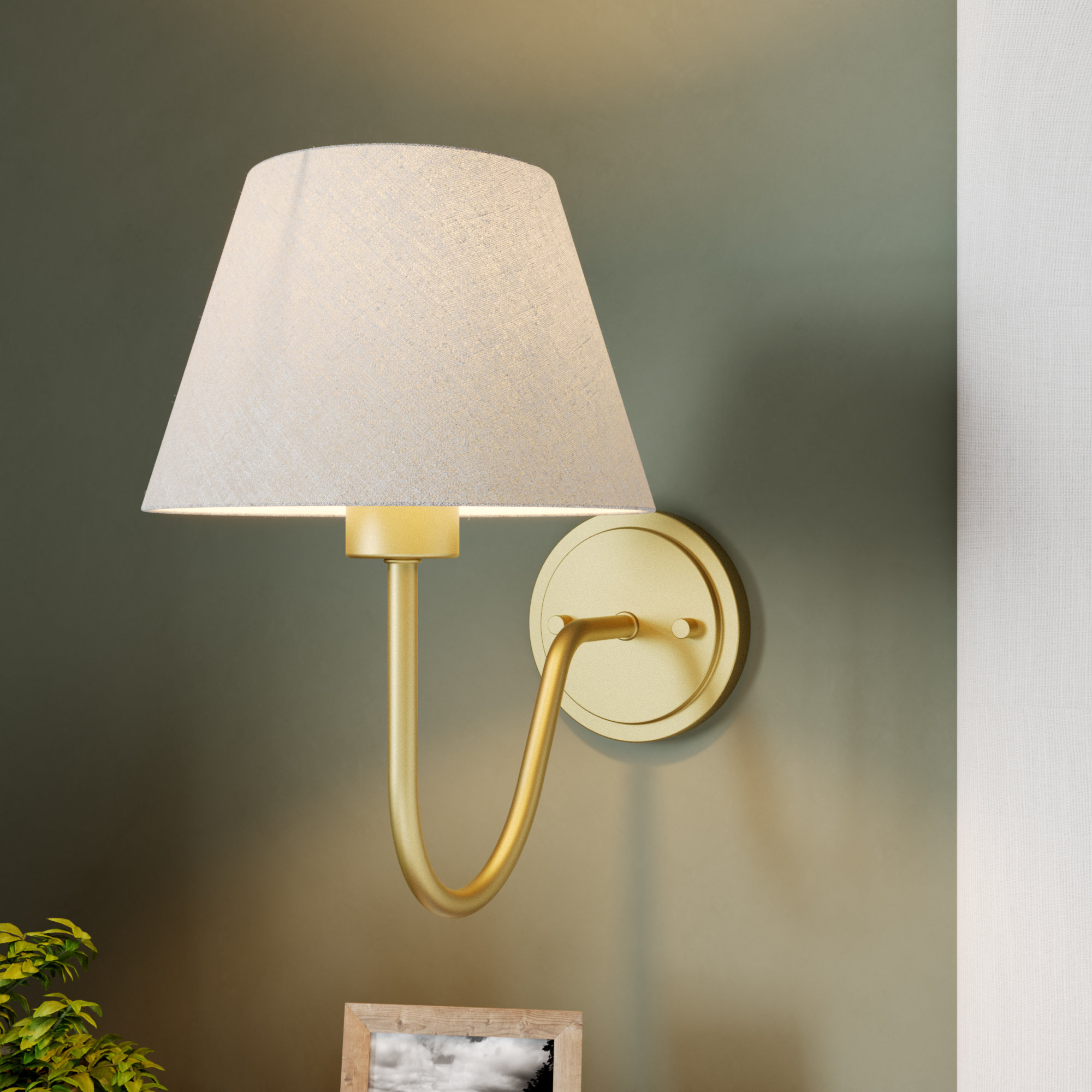 Mercer41 Quantarius 1-Light Steel Dimmable Armed Sconce | Wayfair