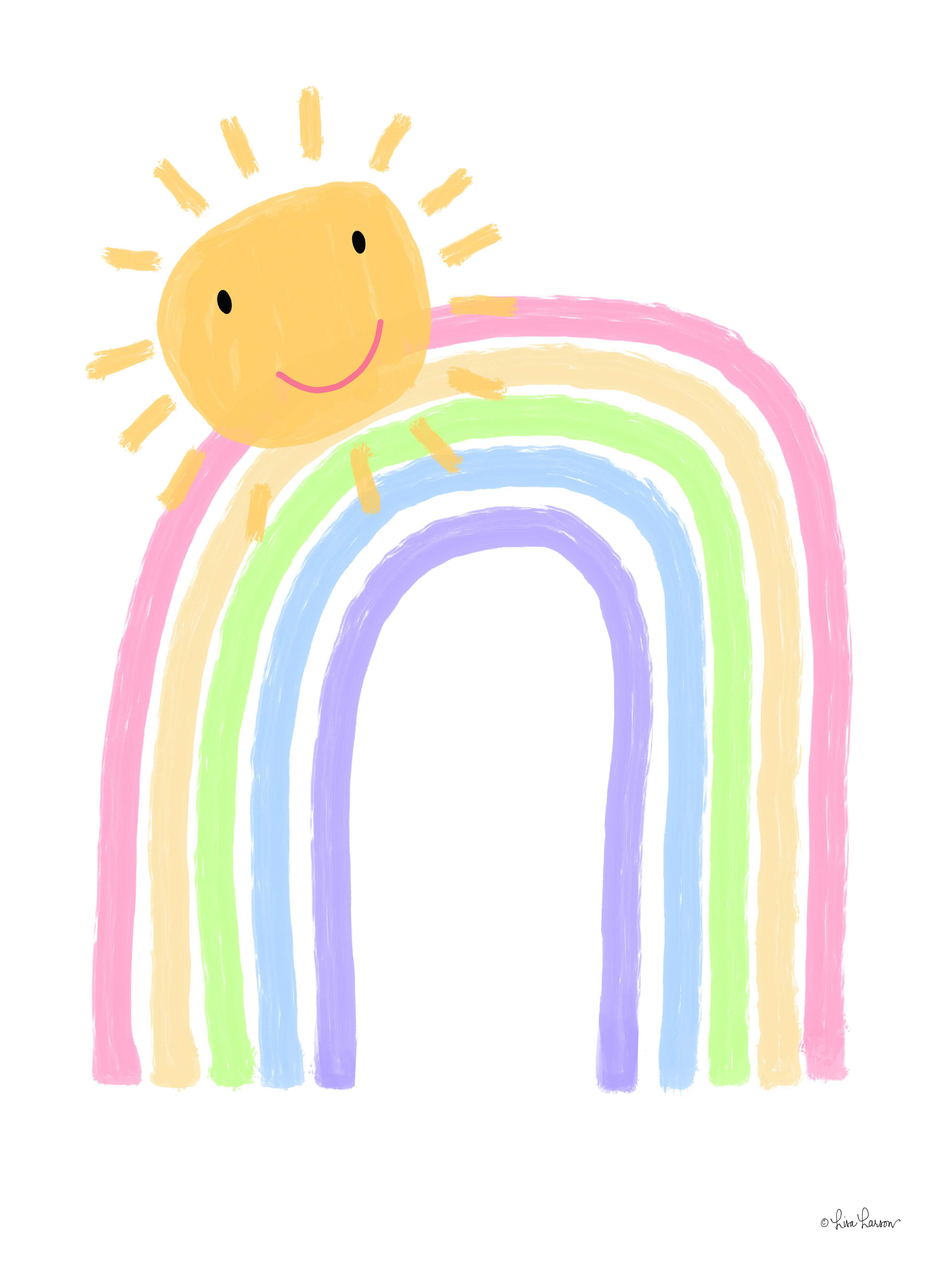 Isabelle & Max™ Rainbow and Sun - Wrapped Canvas Print | Wayfair