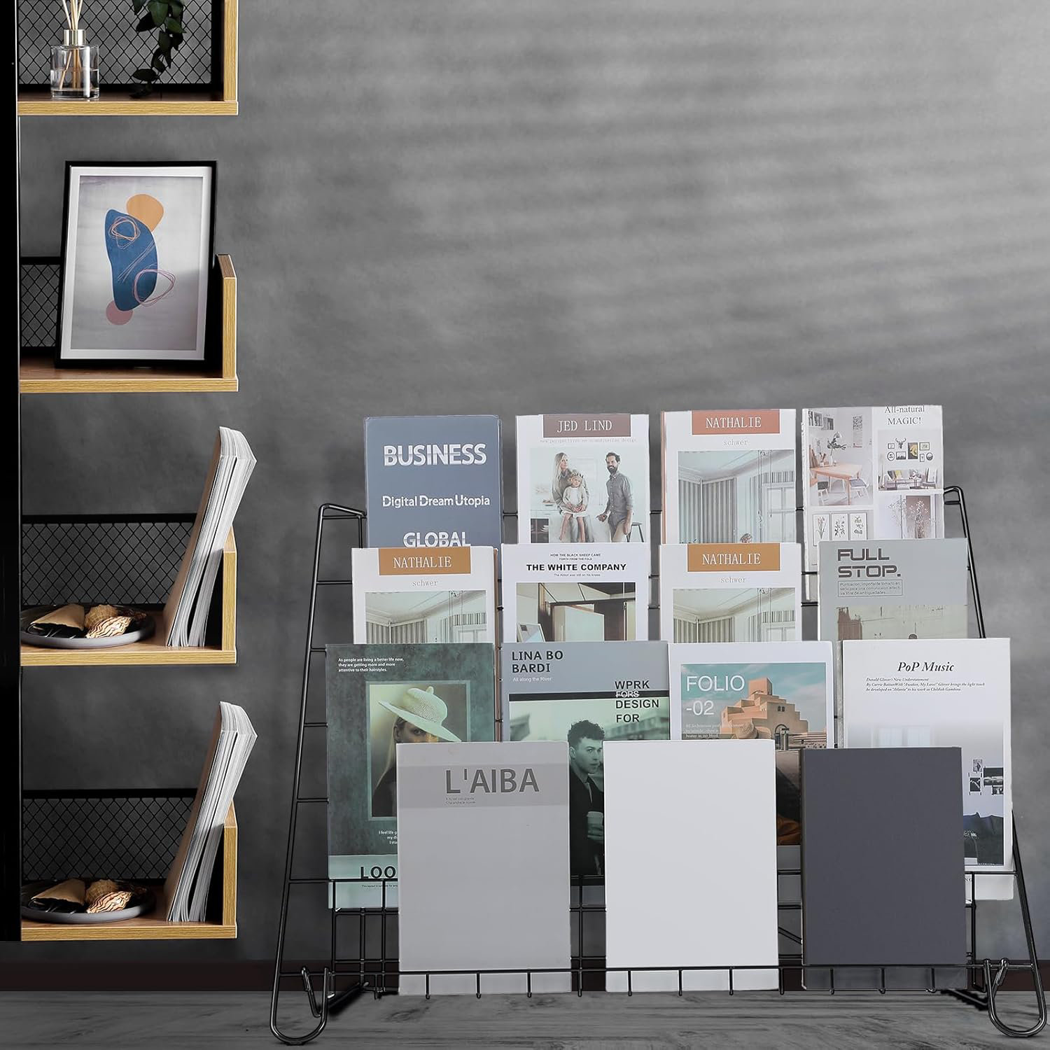 Latitude Run® 6 Tiered Book Display Rack Wire CD Display Rack Book ...