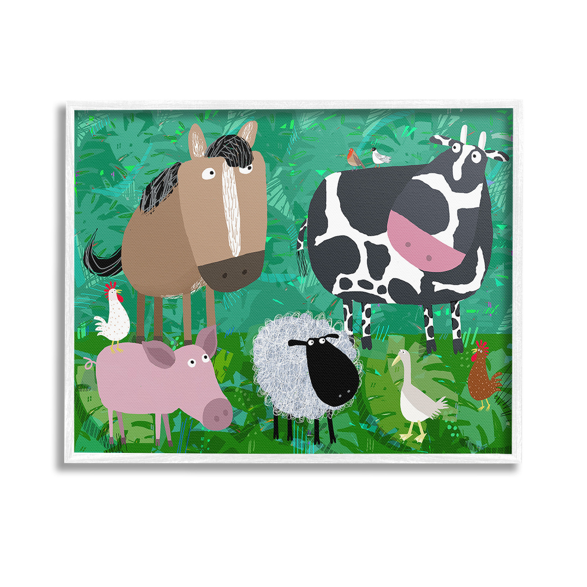 Stupell Industries " Farm Animals & Leaves Single Picture Frame " by ...