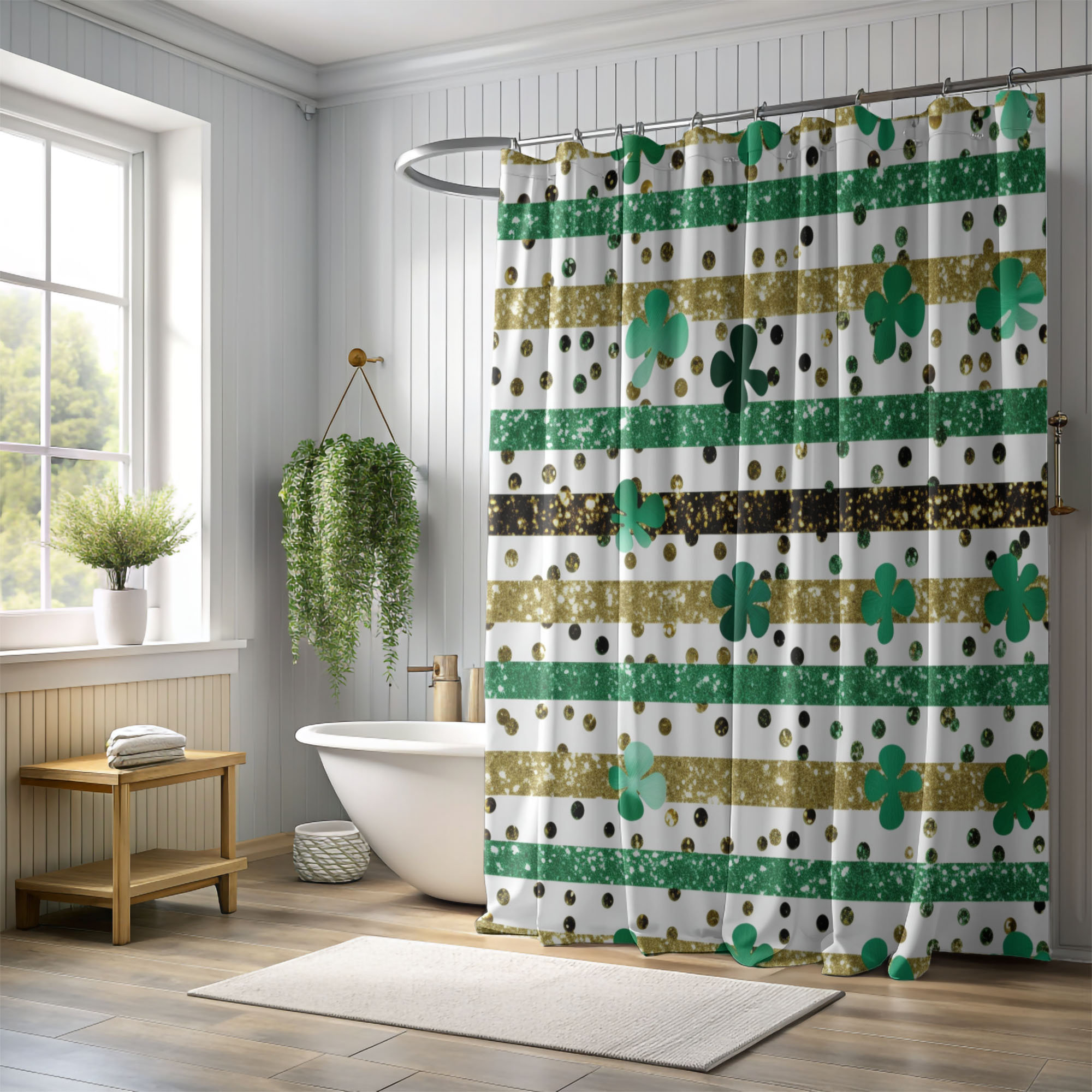 Union Rustic Shamrock Shine - Premium Shower Curtain | Wayfair