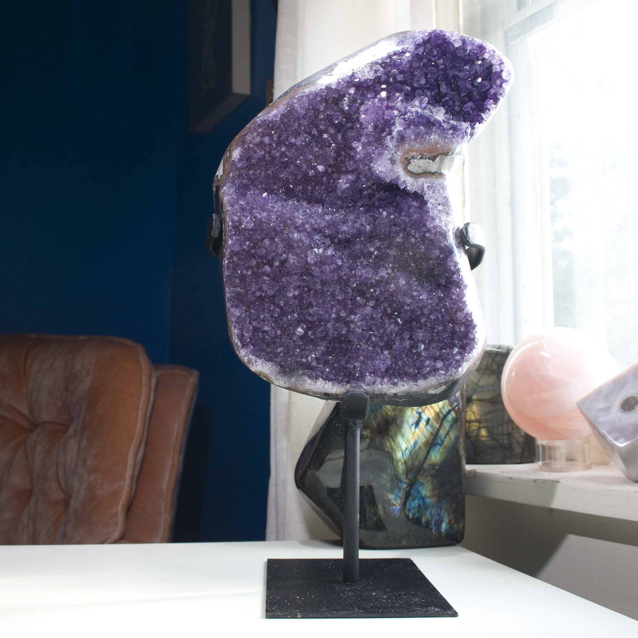 Studio Mineralia Dynamic Amethyst Geode With Custom Iron Stand ...