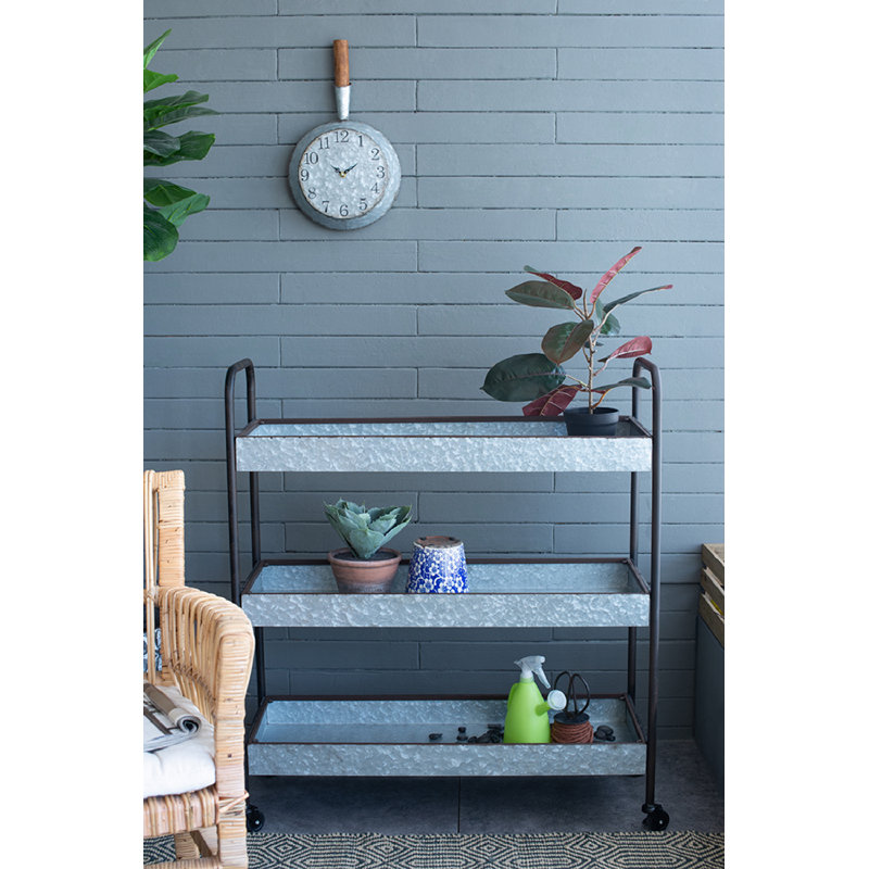 Gracie Oaks Manreet 40" H x 35" W x 12.5" D Galvanized Shelf | Wayfair