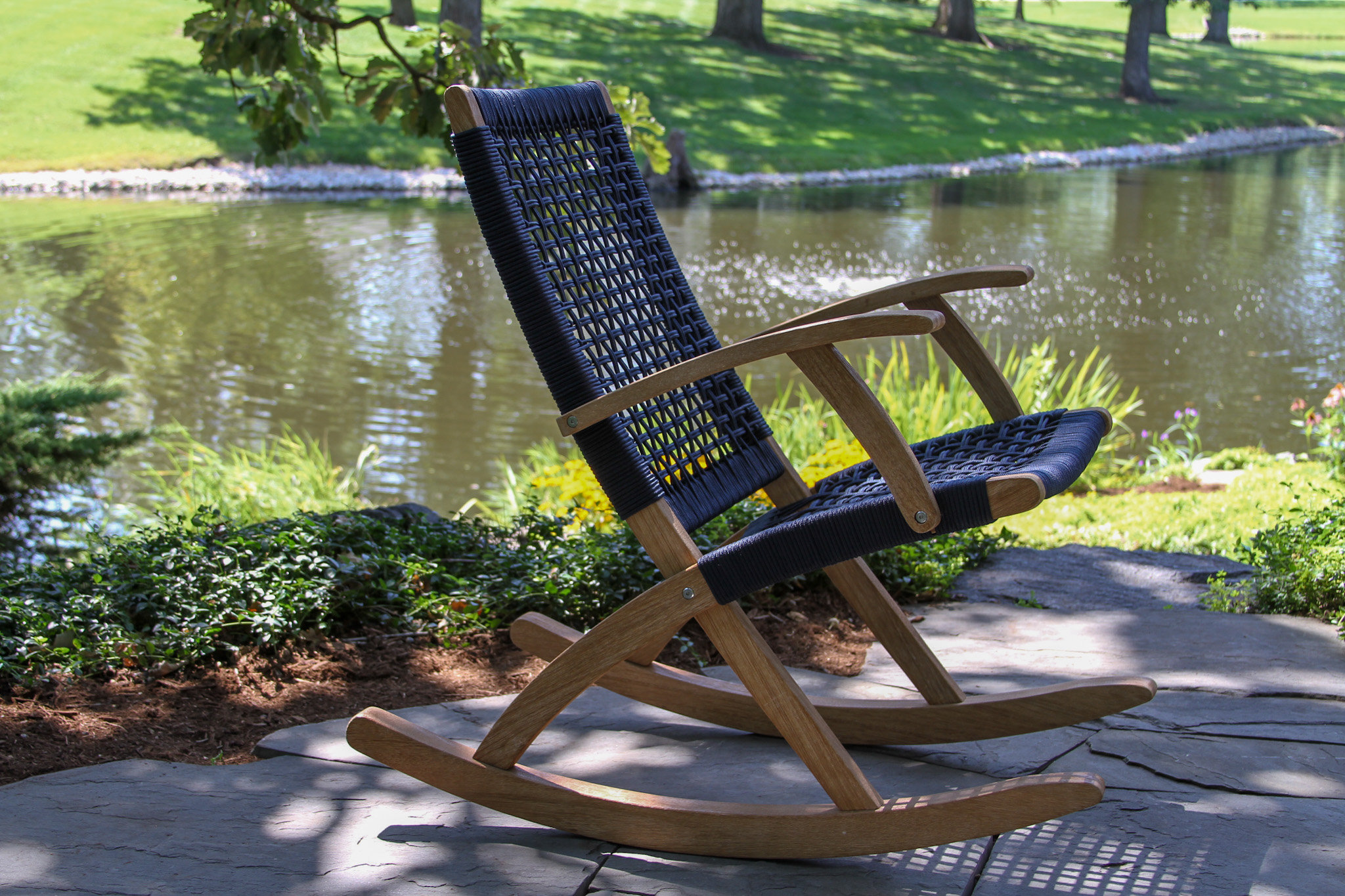 Birch Lane™ Brayson Wood Outdoor Rocker Chair & Reviews | Wayfair