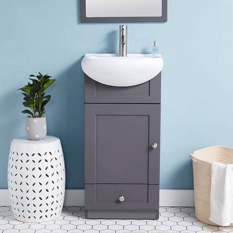 Winston Porter Ikora 18" Mini Free-standing Single Bathroom Vanity Set ...