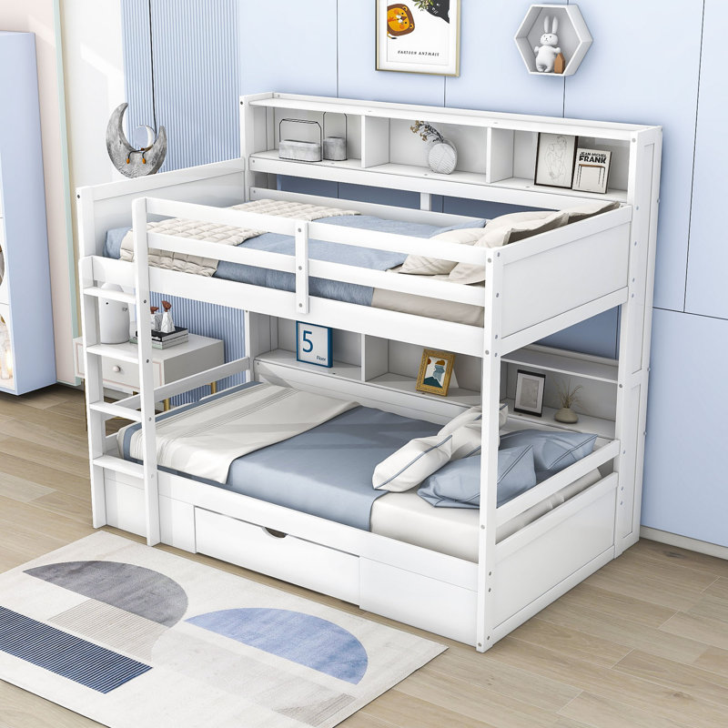 Harriet Bee Gurleen Kids Twin Over Twin Bunk Bed with Drawers | Wayfair